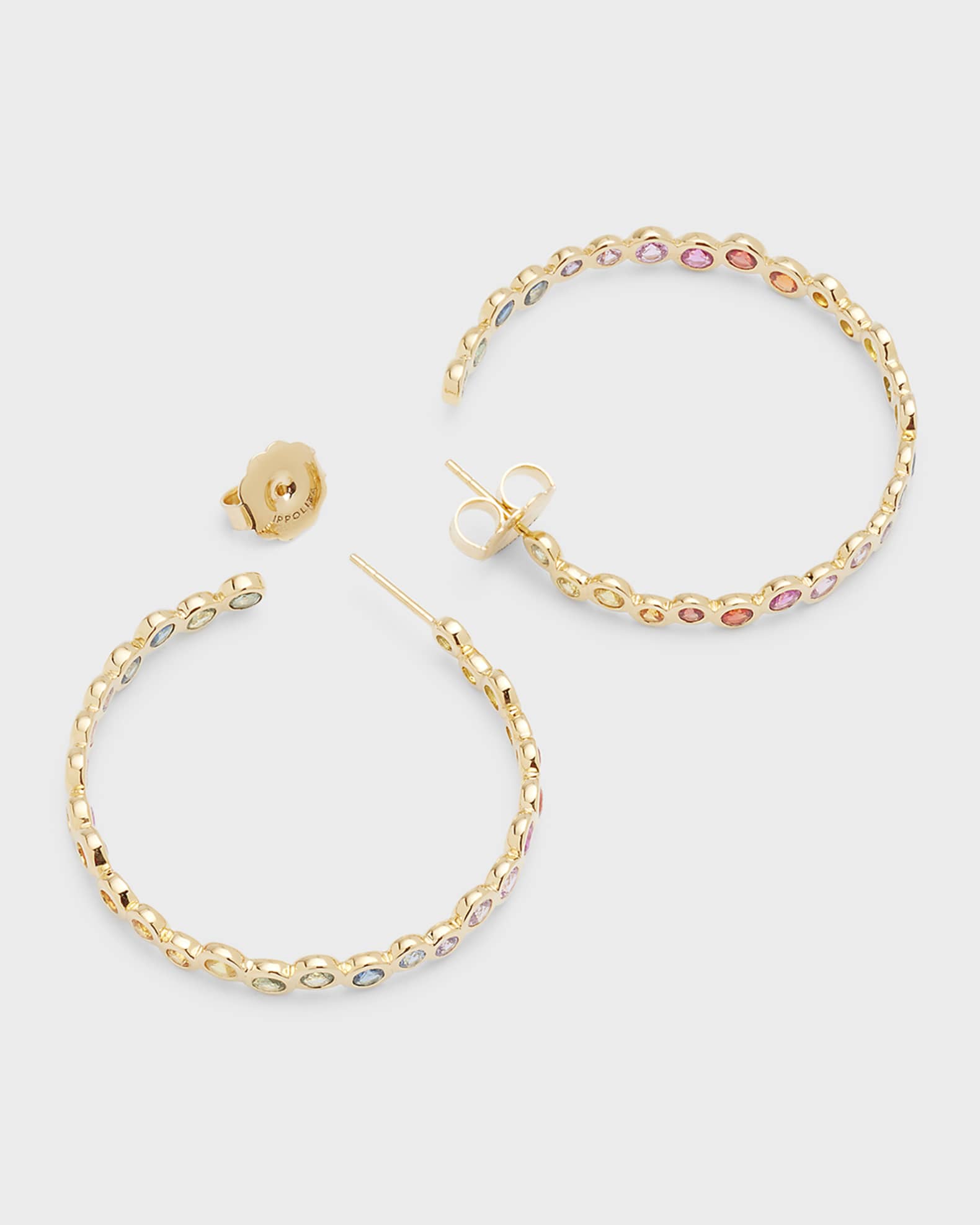 Ippolita 18K Starlet Hoop Earrings in Sapphire Rainbow | Neiman Marcus