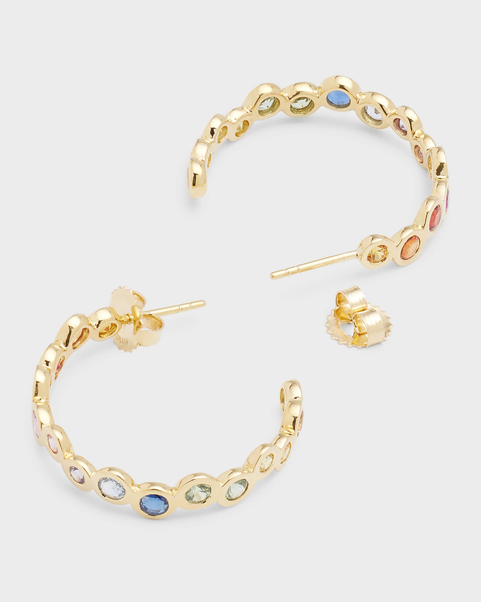 Ippolita 18K Starlet Huggie Earrings with Rainbow Sapphires | Neiman Marcus