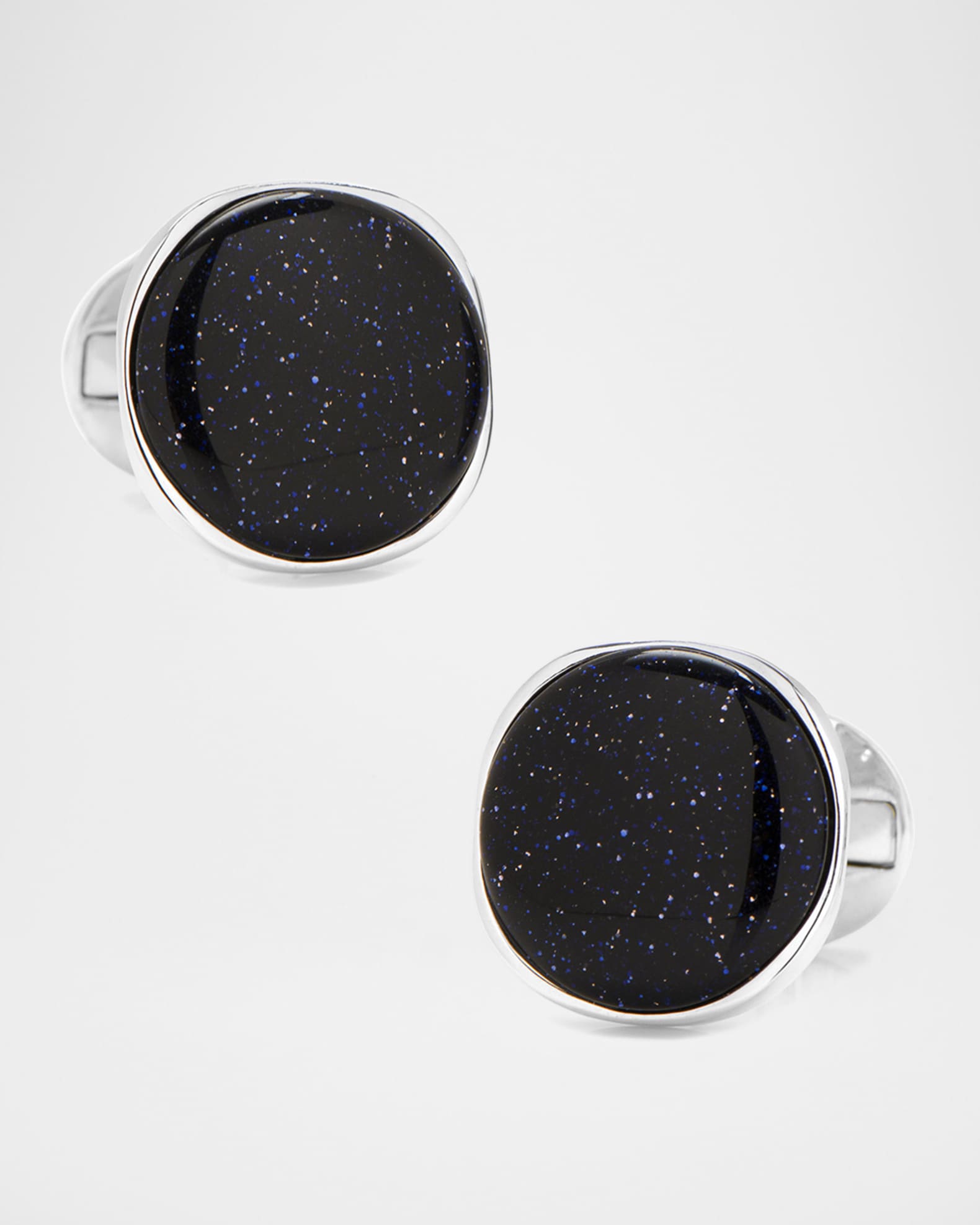 Cufflinks Inc. Men's Sterling Silver Round Blue Goldstone Cufflinks ...