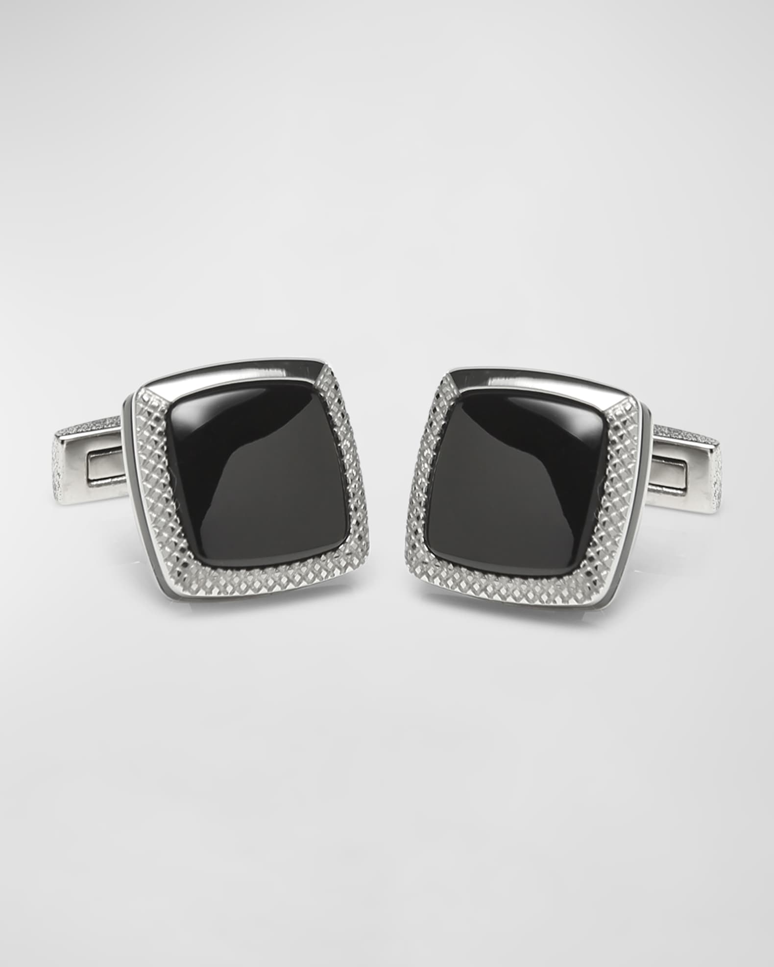 Cufflinks Inc. Men's Stainless Steel Black Onyx Cushion Cufflinks ...