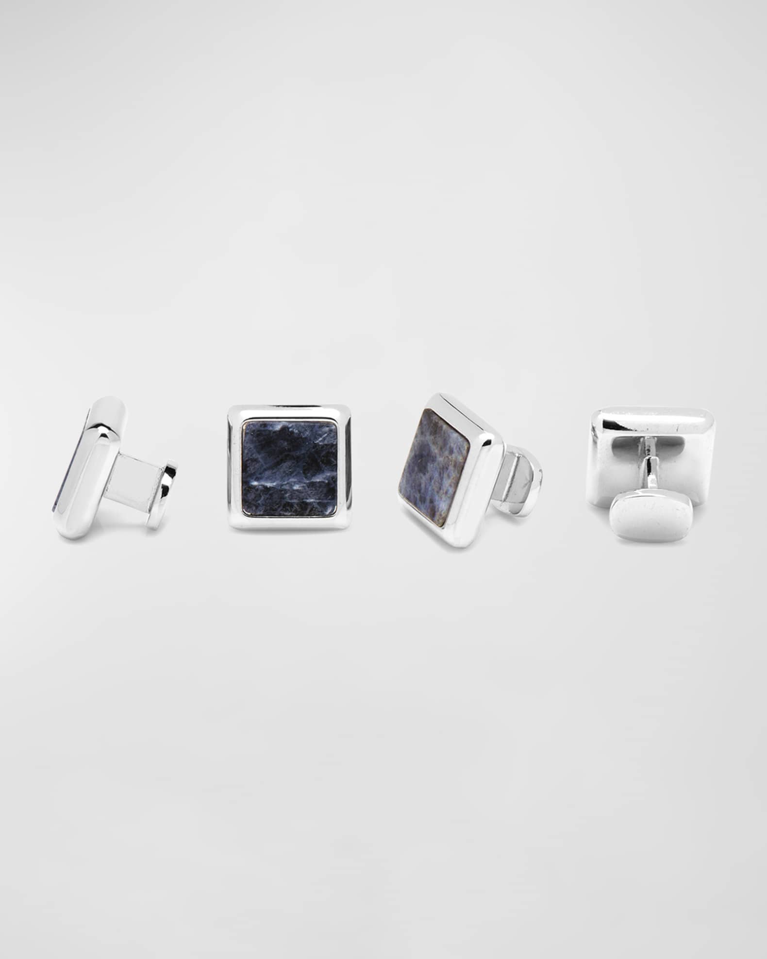 Cufflinks Inc. Men's Silver and Sodalite JFK Presidential Cufflink Stud ...