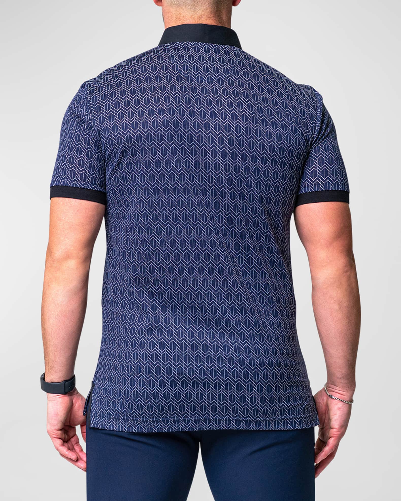 Maceoo Men's Mozart Geometric Polo Shirt | Neiman Marcus