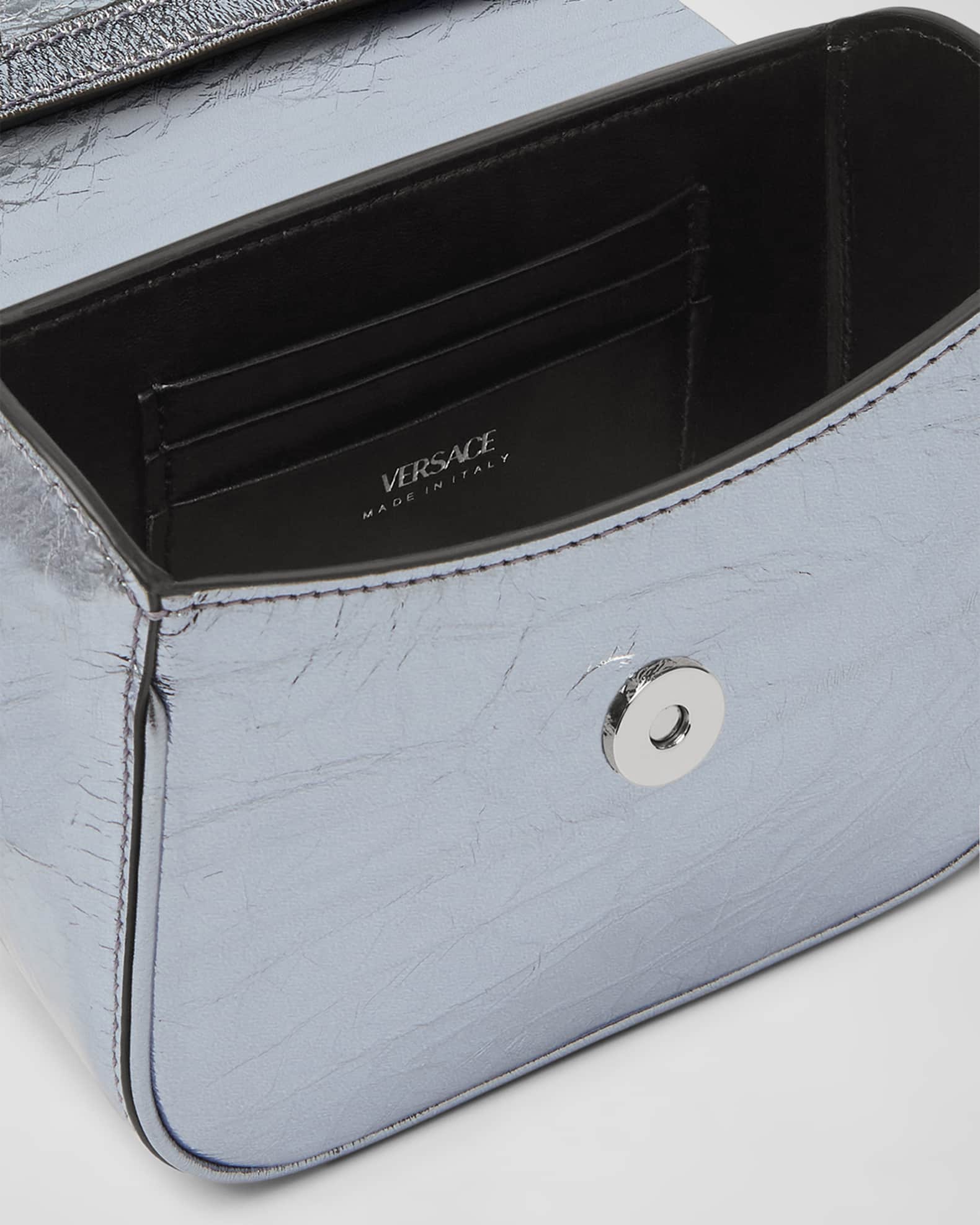 Versace La Medusa Mini Metallic Top-Handle Bag | Neiman Marcus