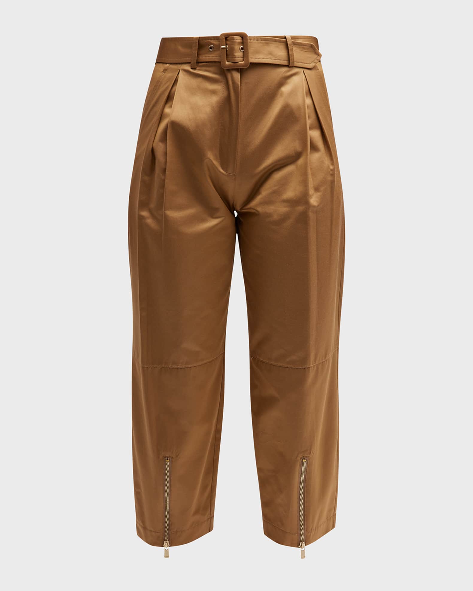PINKO Belted Puffy Poplin Pants | Neiman Marcus