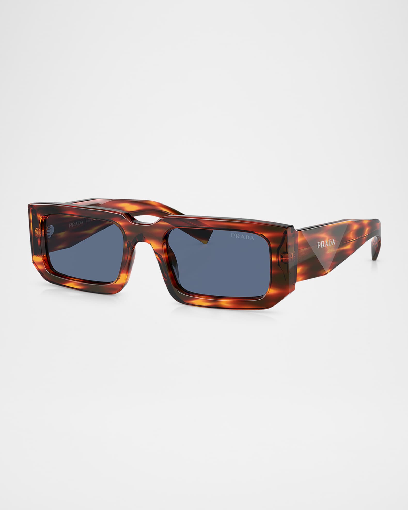 Prada Men's Rectangle Logo Sunglasses | Neiman Marcus
