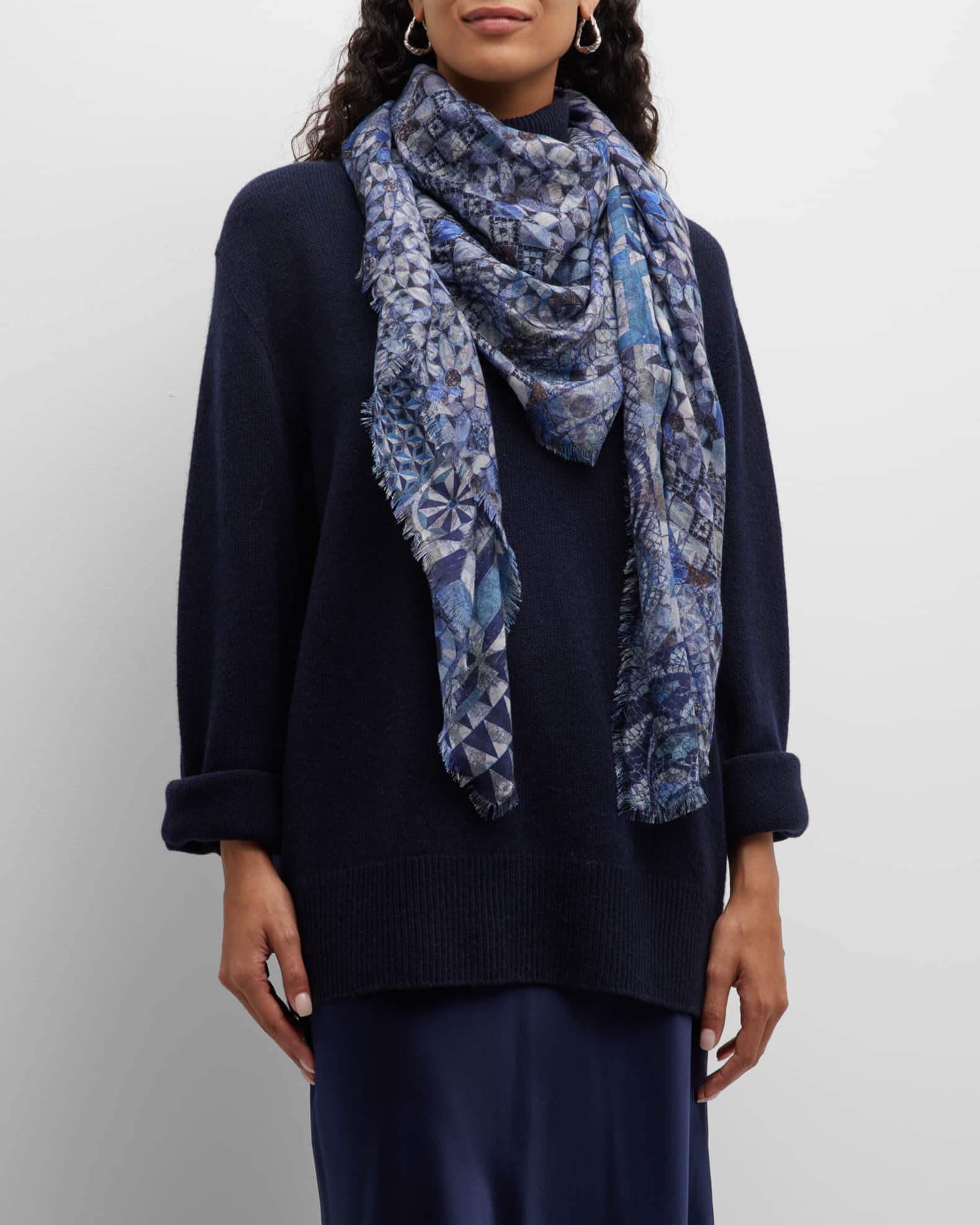 Alonpi Astrid Double-Sided Cashmere & Silk Scarf | Neiman Marcus
