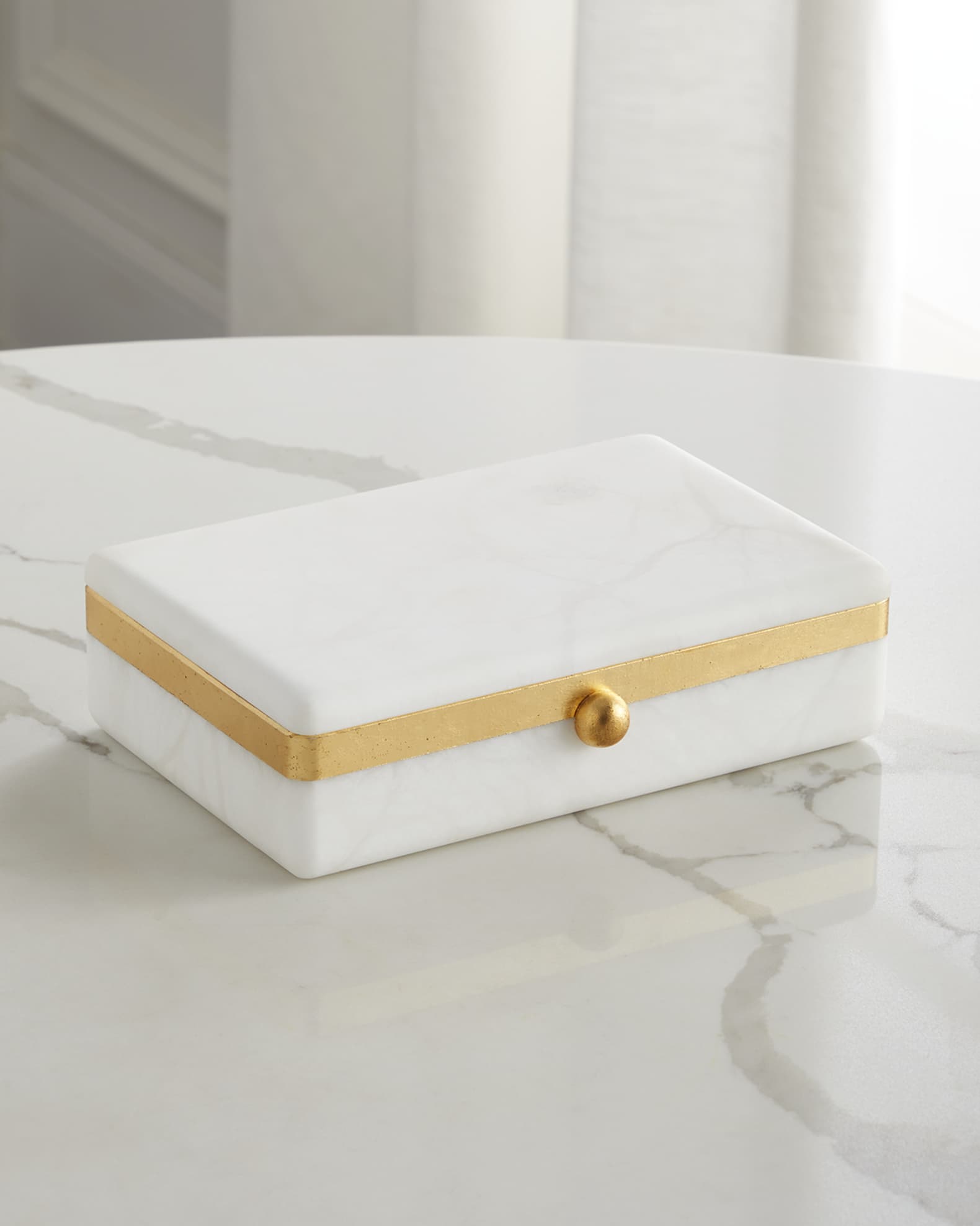 Global Views Gold Band Swivel Box - Large | Neiman Marcus