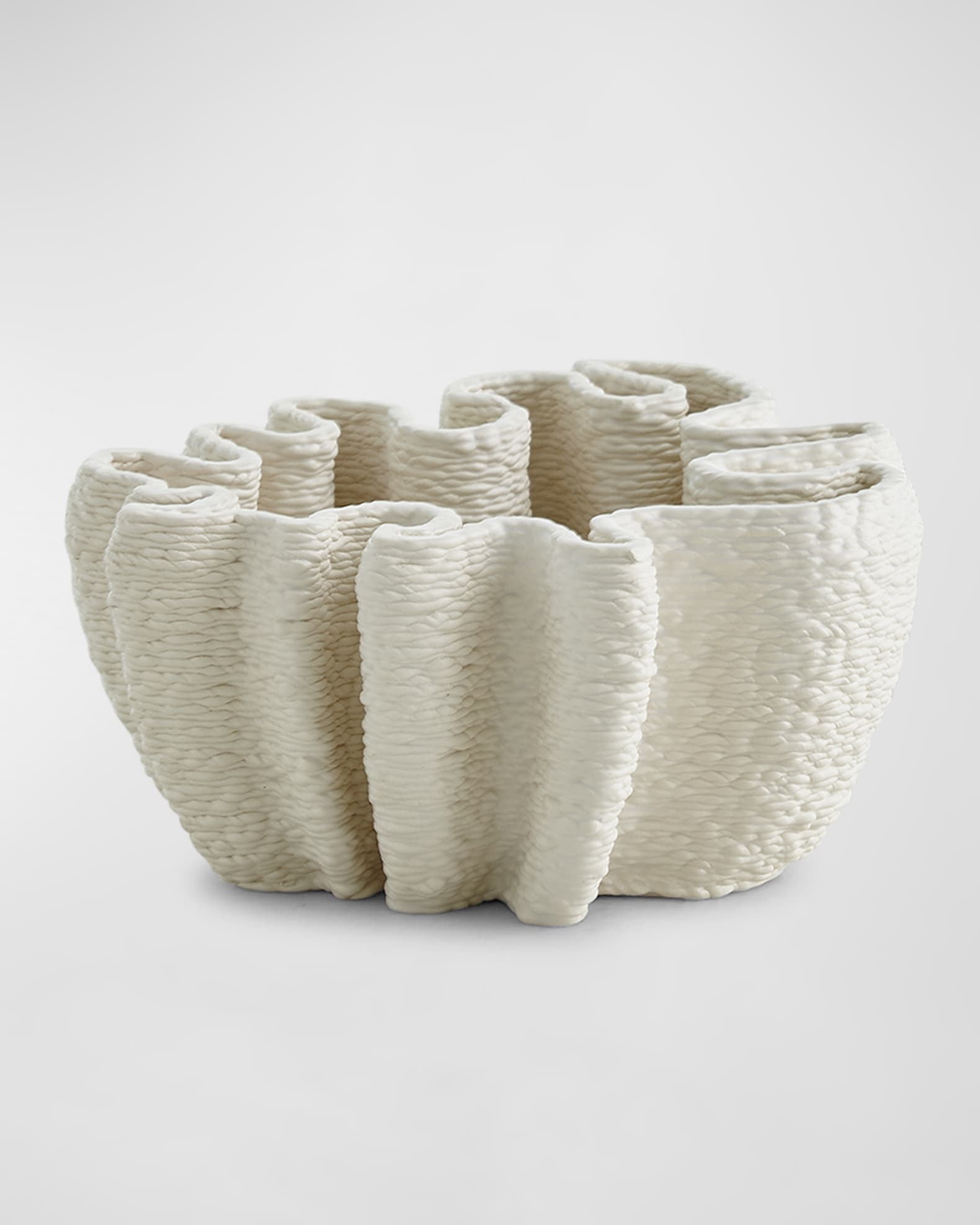 Global Views Ripple Printed Bowl - Matte White | Neiman Marcus