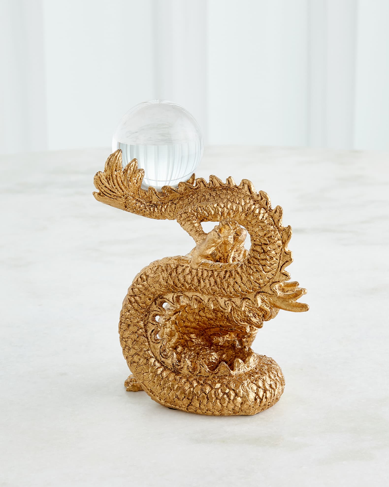 Global Views Dragon Holding Sphere Sculpture | Neiman Marcus