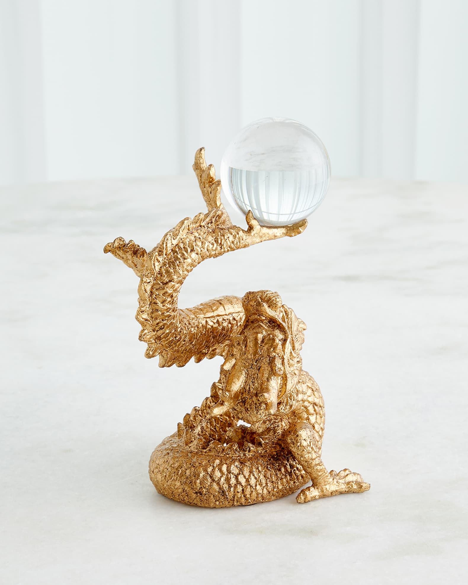 Global Views Dragon Holding Sphere Sculpture | Neiman Marcus