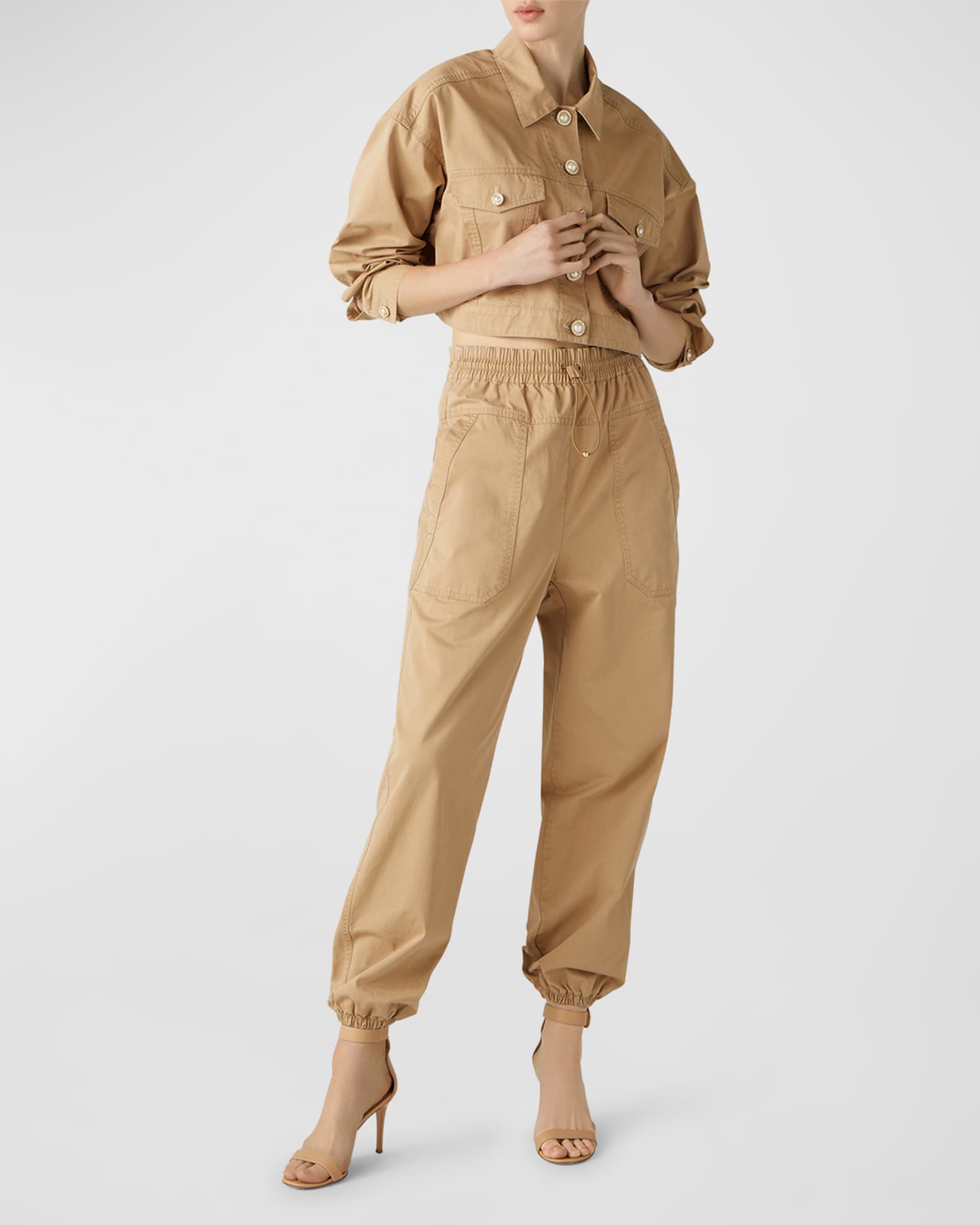 St. John Ceramic Twill Crop Jacket | Neiman Marcus