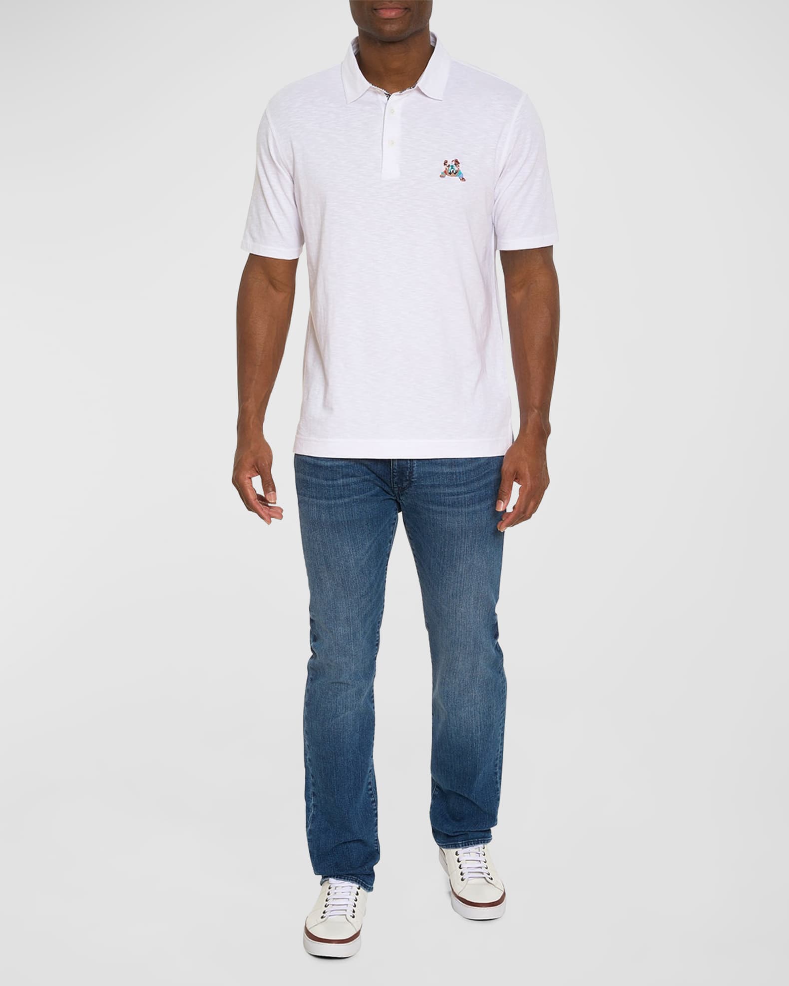 Robert Graham Men's Vandam Stretch Knit Polo Shirt | Neiman Marcus