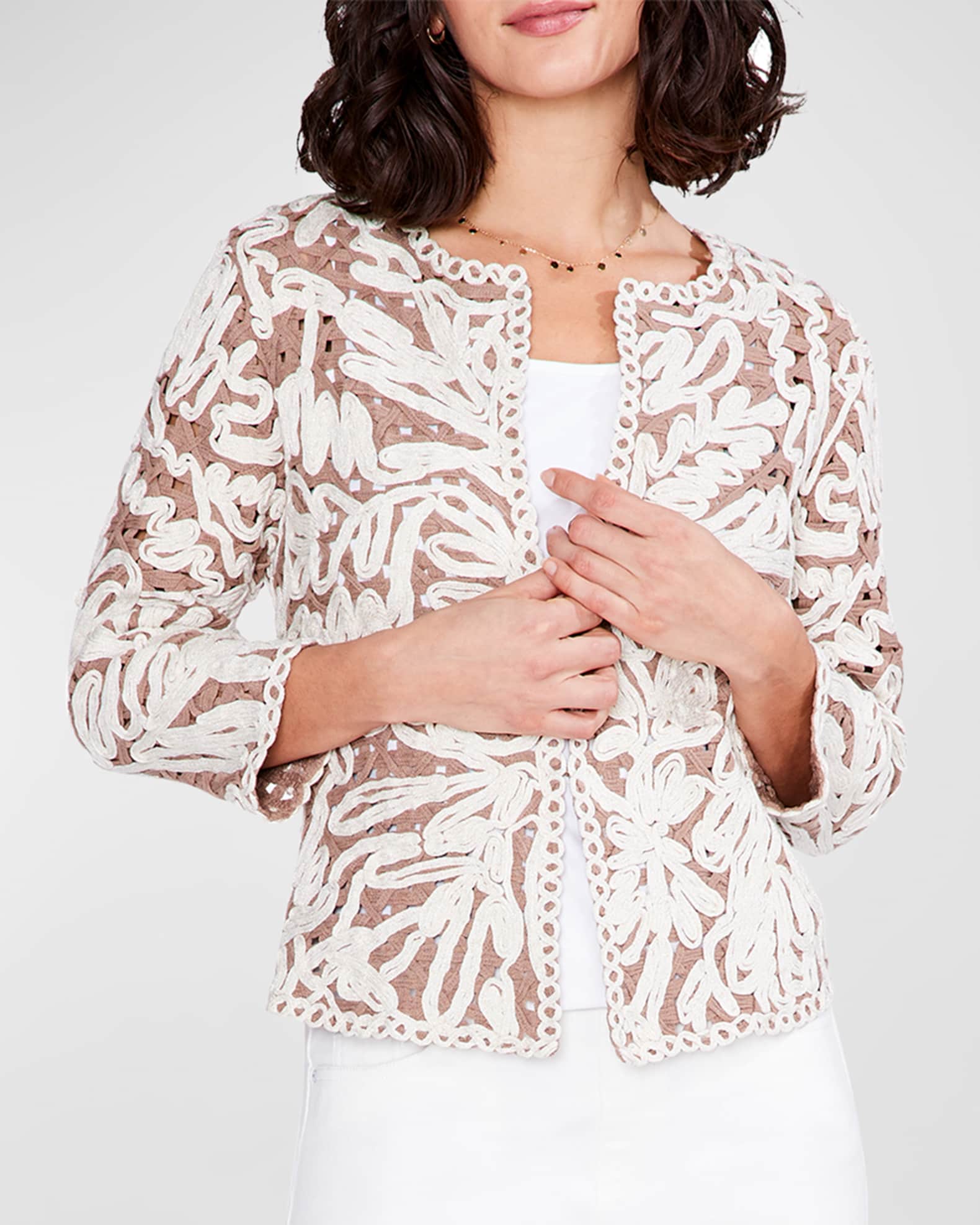 NIC+ZOE Spring Soiree Two-Tone Soutache Jacket | Neiman Marcus