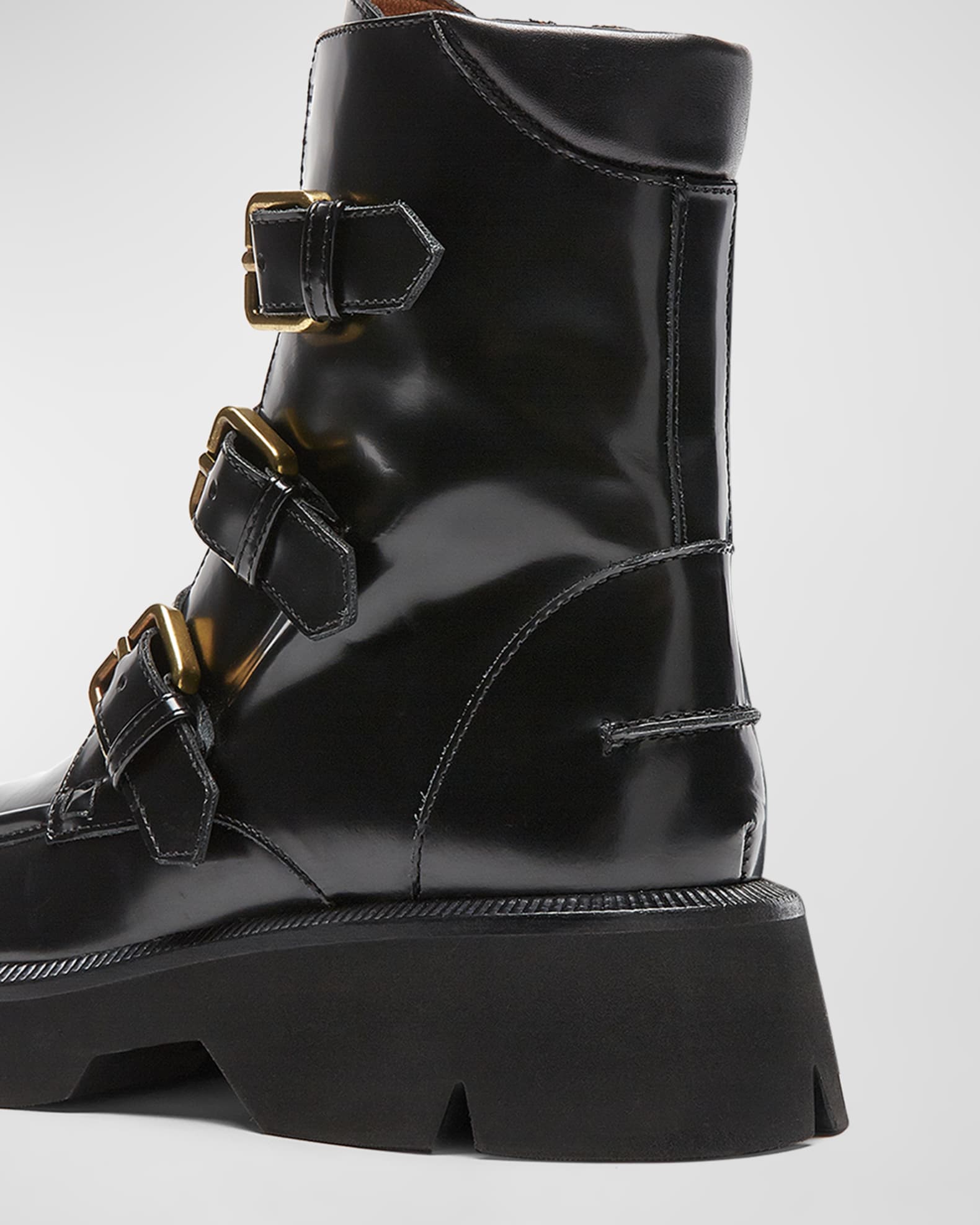 La Canadienne Benwin Buckle-Trio Moto Booties | Neiman Marcus