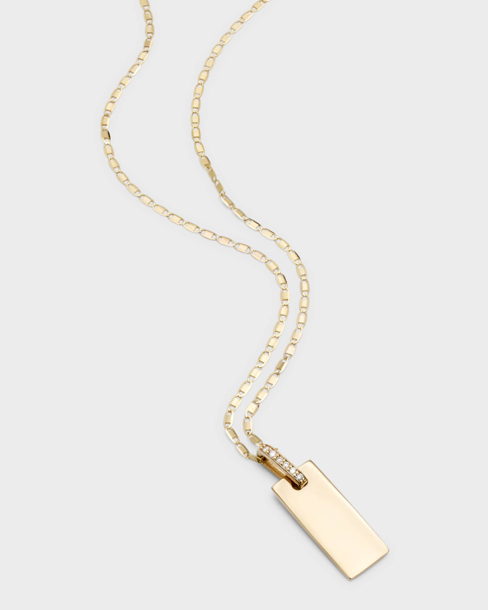 LANA Flawless Tag Link Pendant Necklace with Diamond Jump Ring | Neiman ...