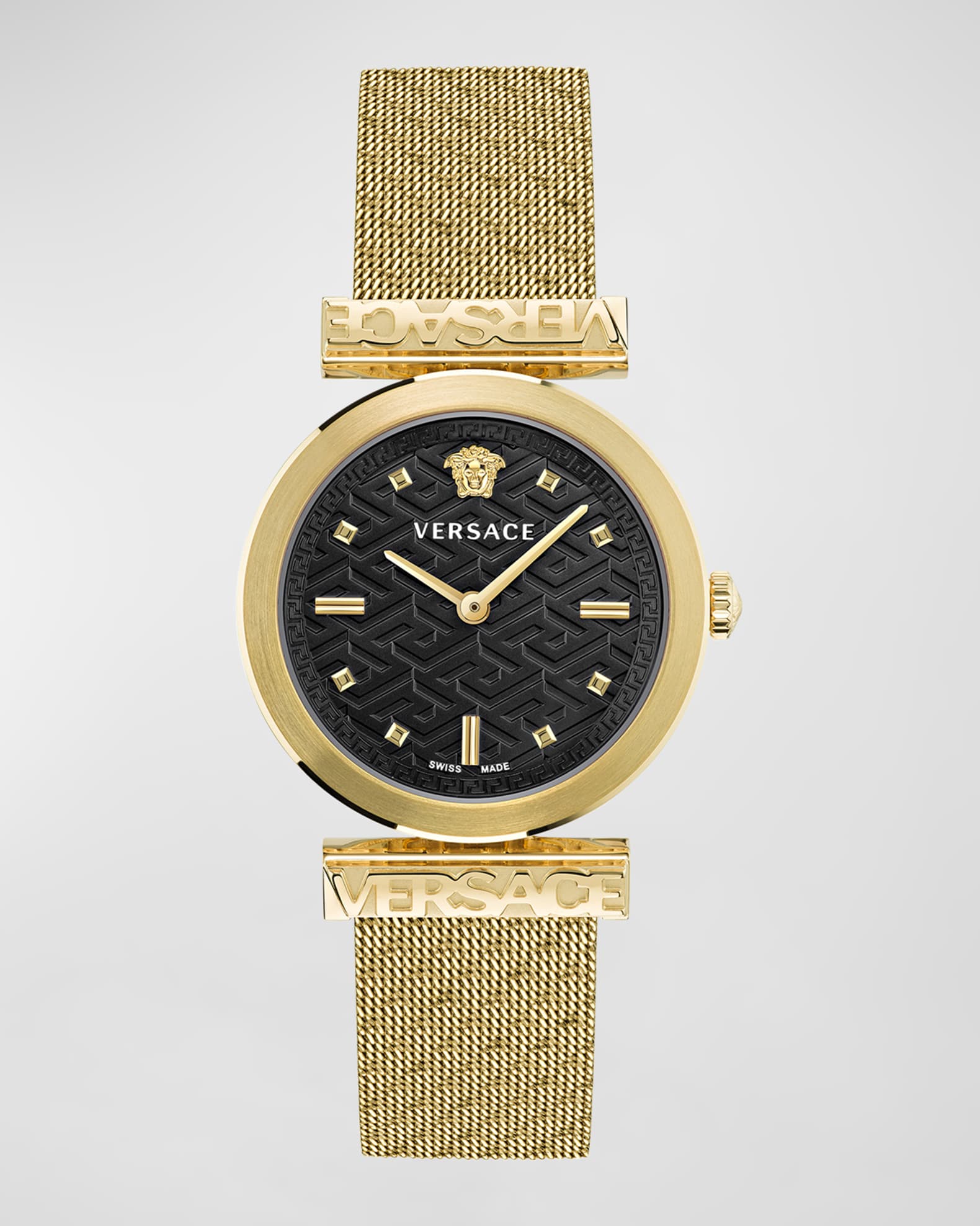 Versace 34mm Versace Regalia Watch with Mesh Bracelet, Yellow Gold ...