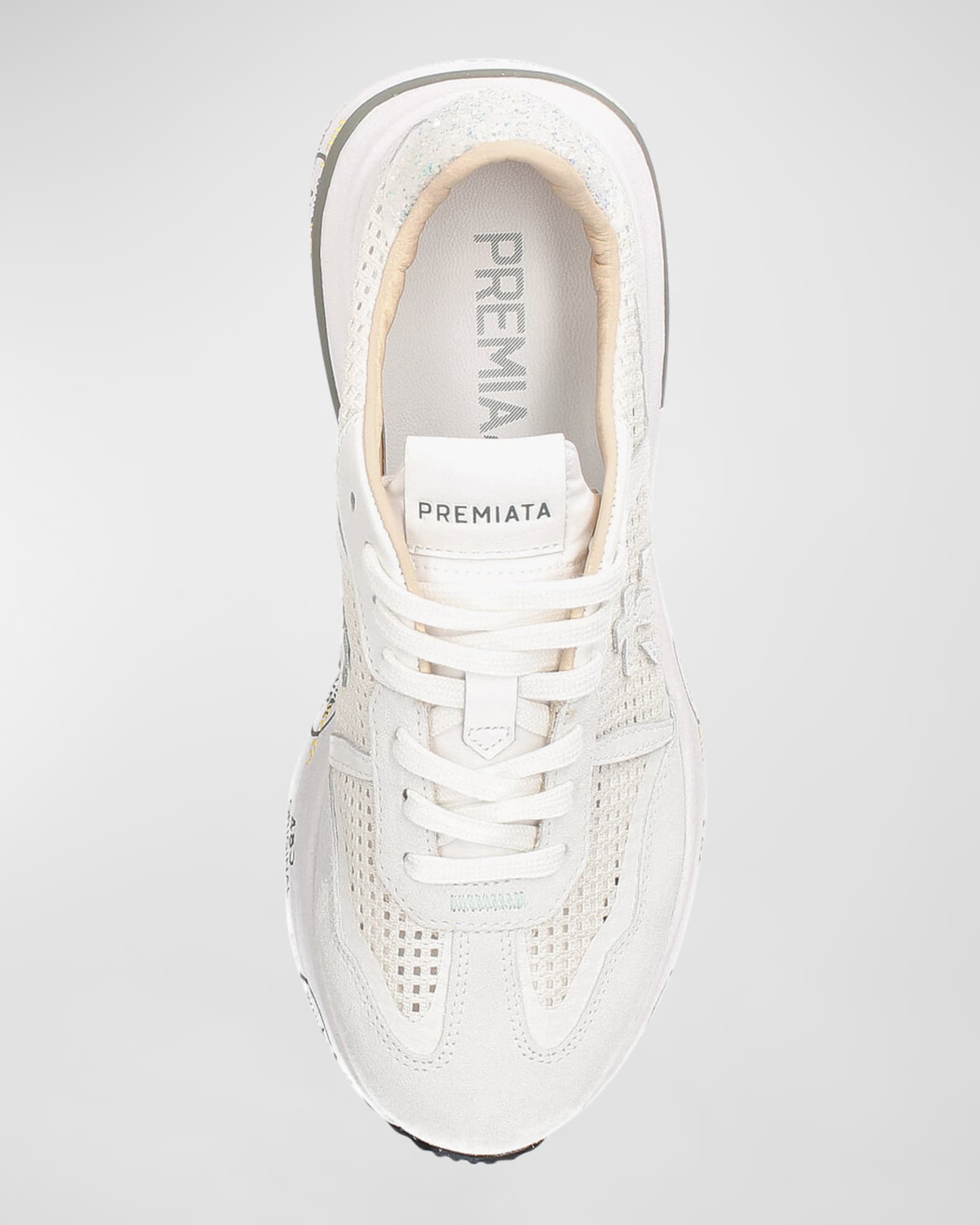 Premiata Cassie Mixed Media Trainer Sneakers | Neiman Marcus