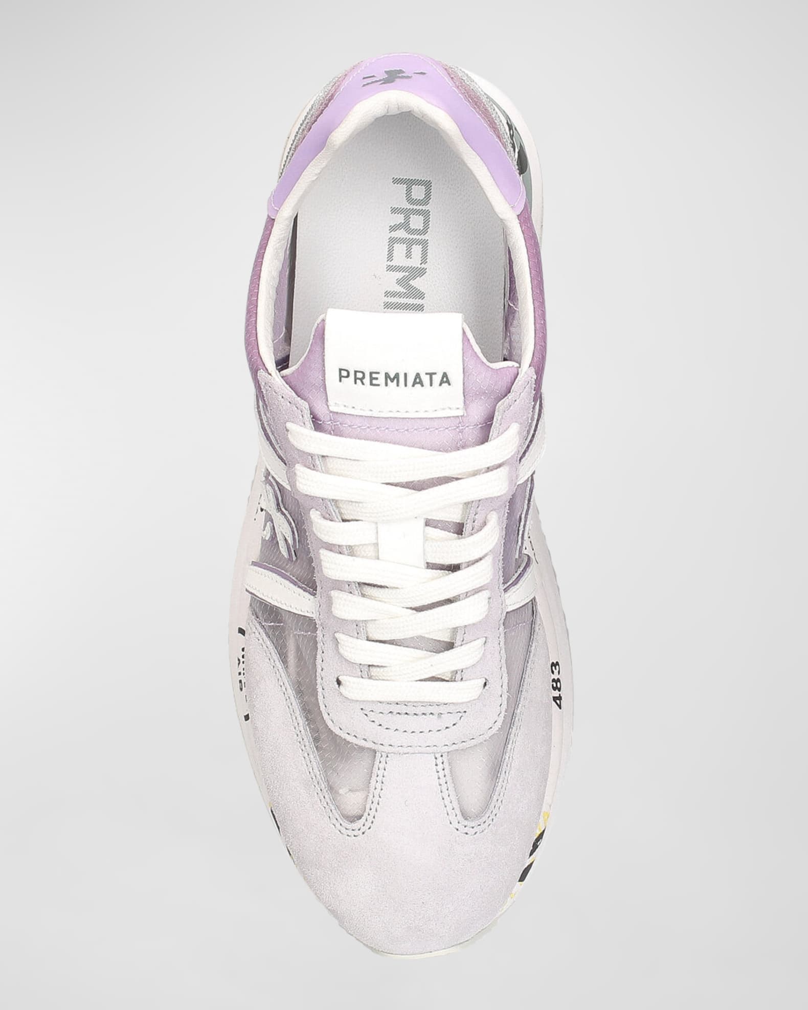 Premiata Conny Mesh Mixed Leather Trainer Sneakers | Neiman Marcus