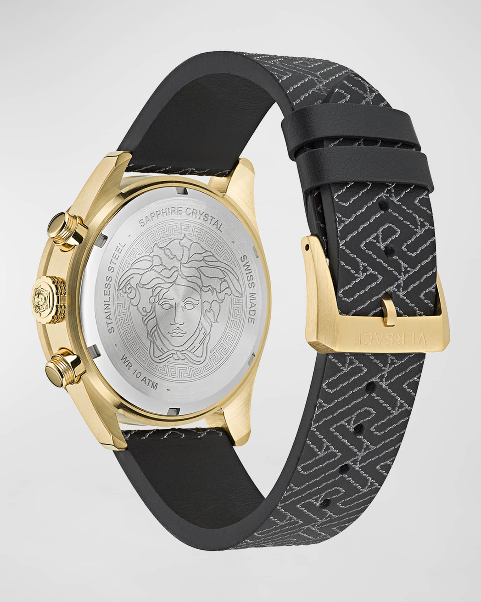 Versace Men's Greca Dome Chronograph Leather Strap Watch, 43mm | Neiman ...