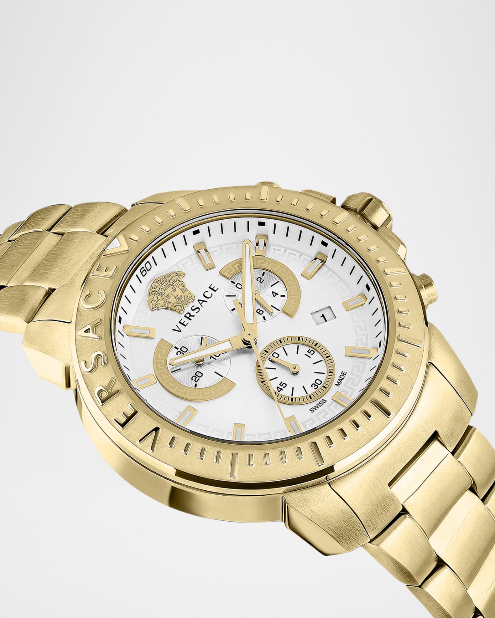 Versace Men's New Chrono IP Yellow Gold Bracelet Watch, 45mm | Neiman ...