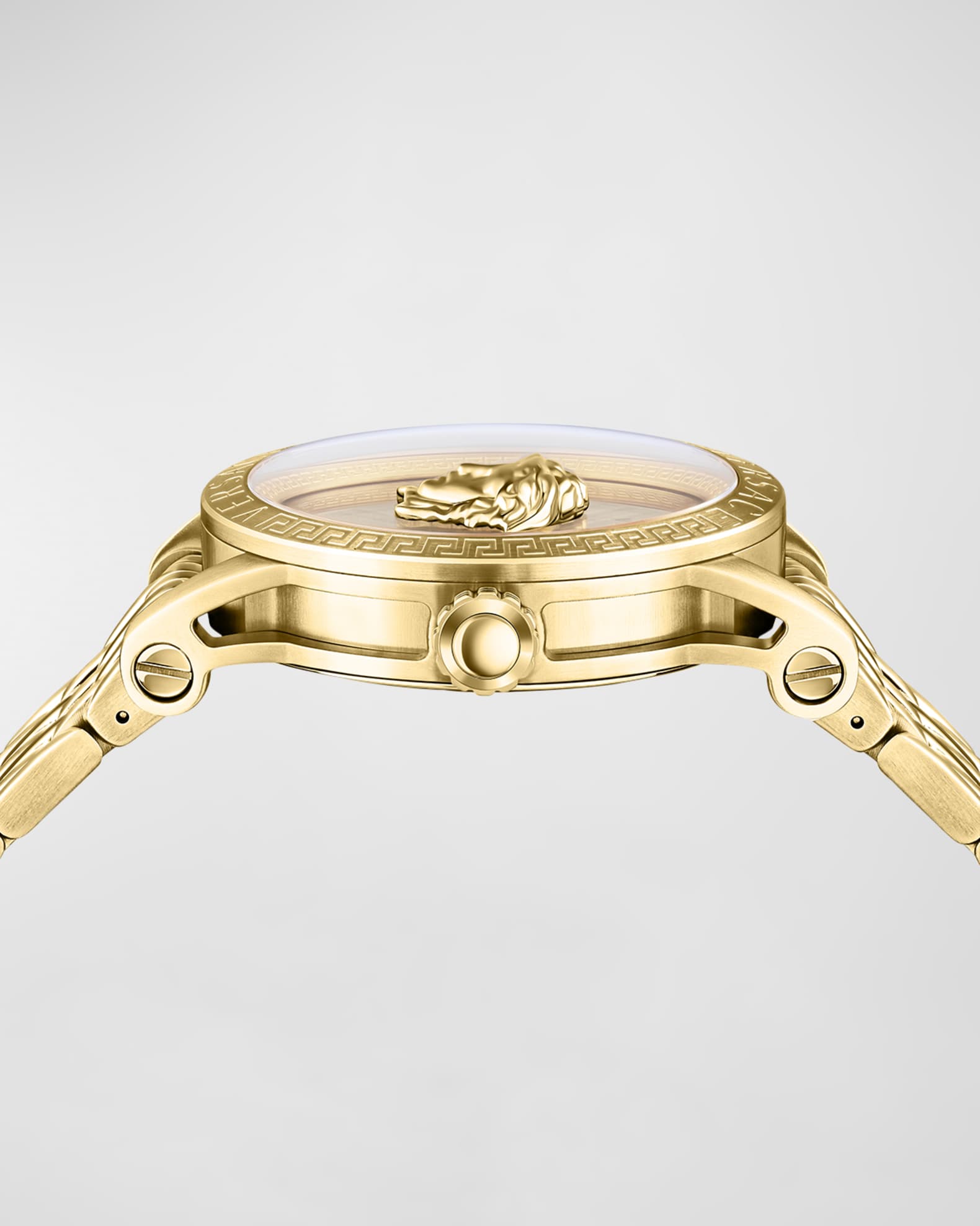 Versace Men's V-Code Medusa Head IP Yellow Gold Bracelet Watch, 43mm ...