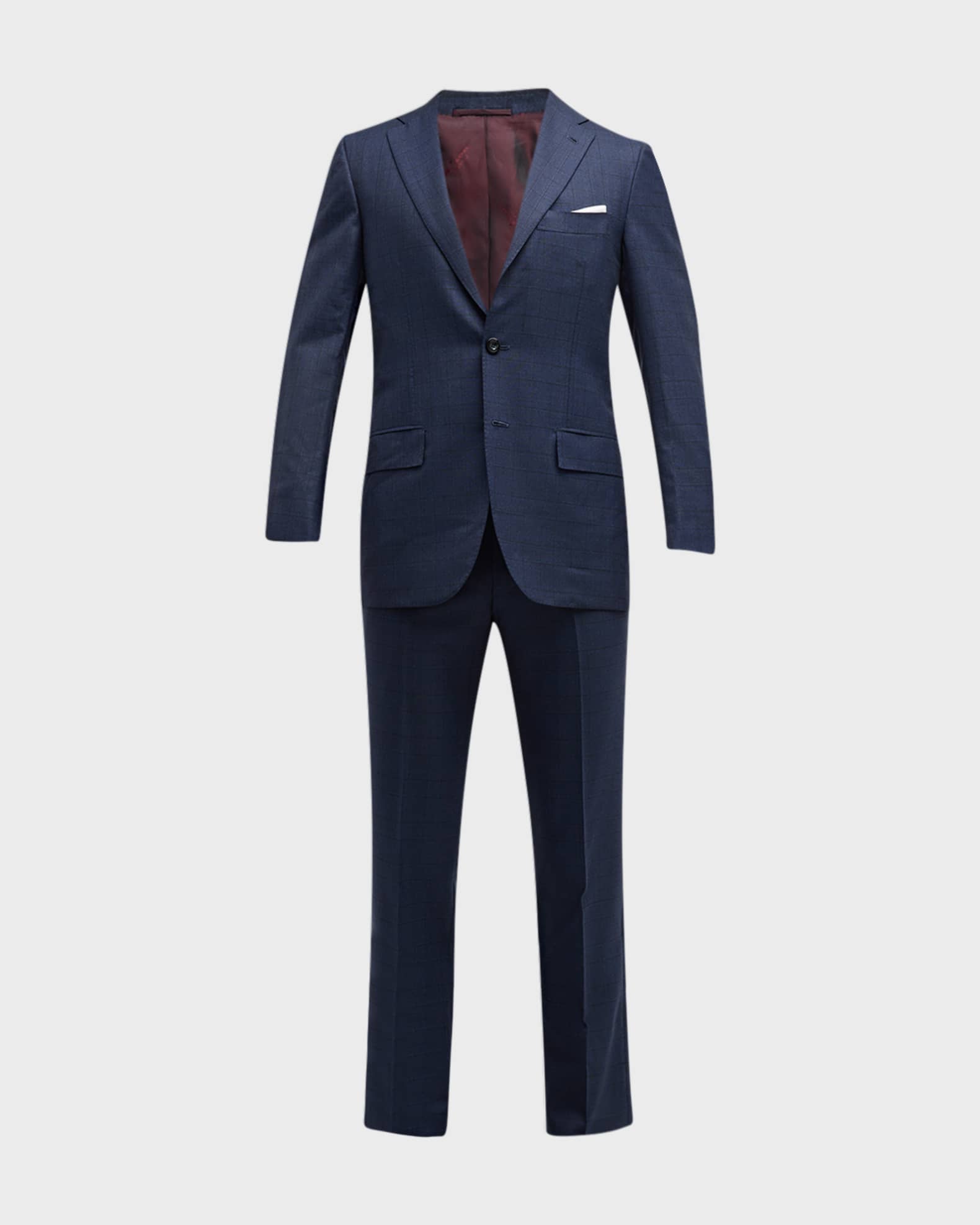 Kiton Men's Plaid Wool Suit | Neiman Marcus