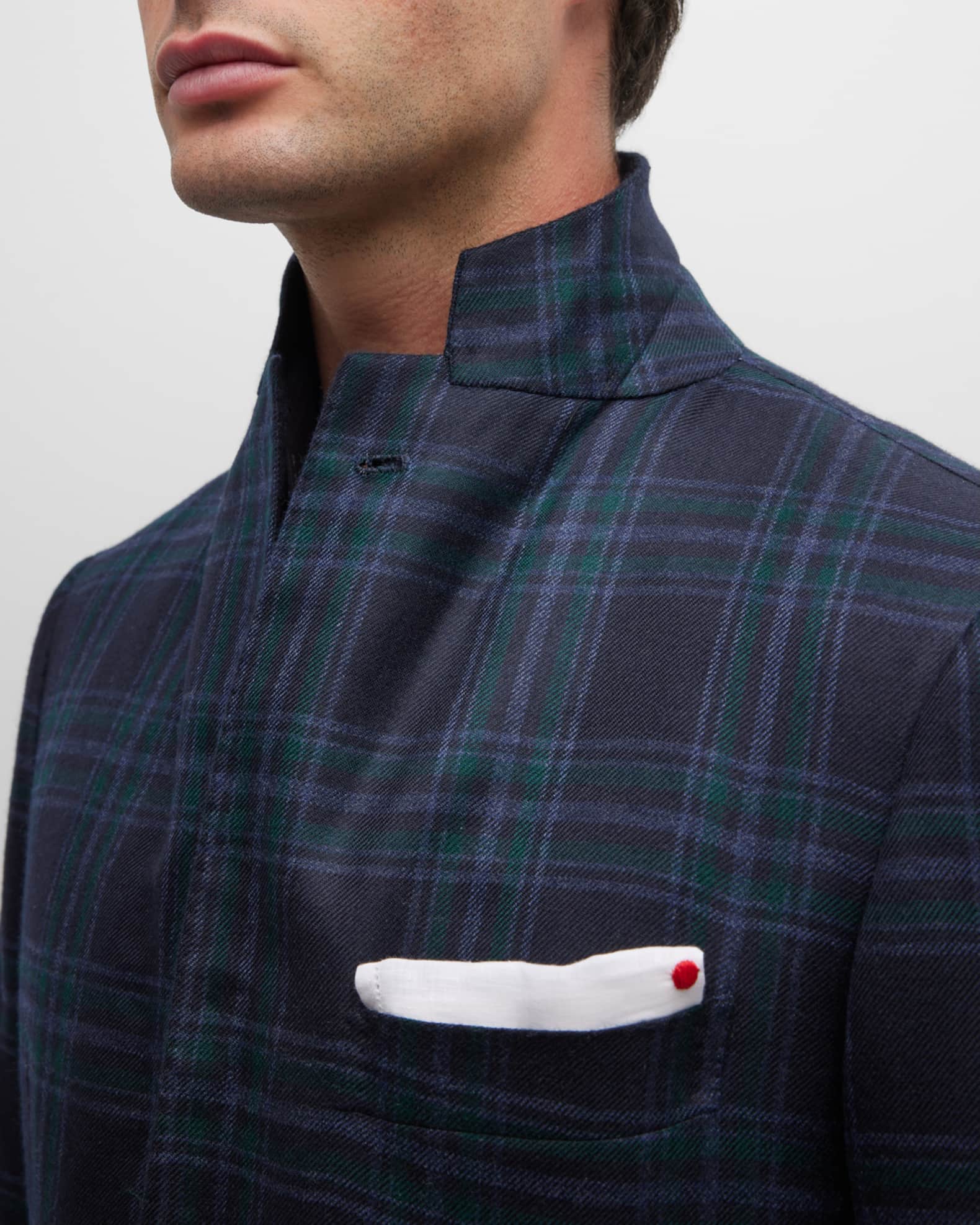Kiton Men's Plaid Cashmere Jacket | Neiman Marcus