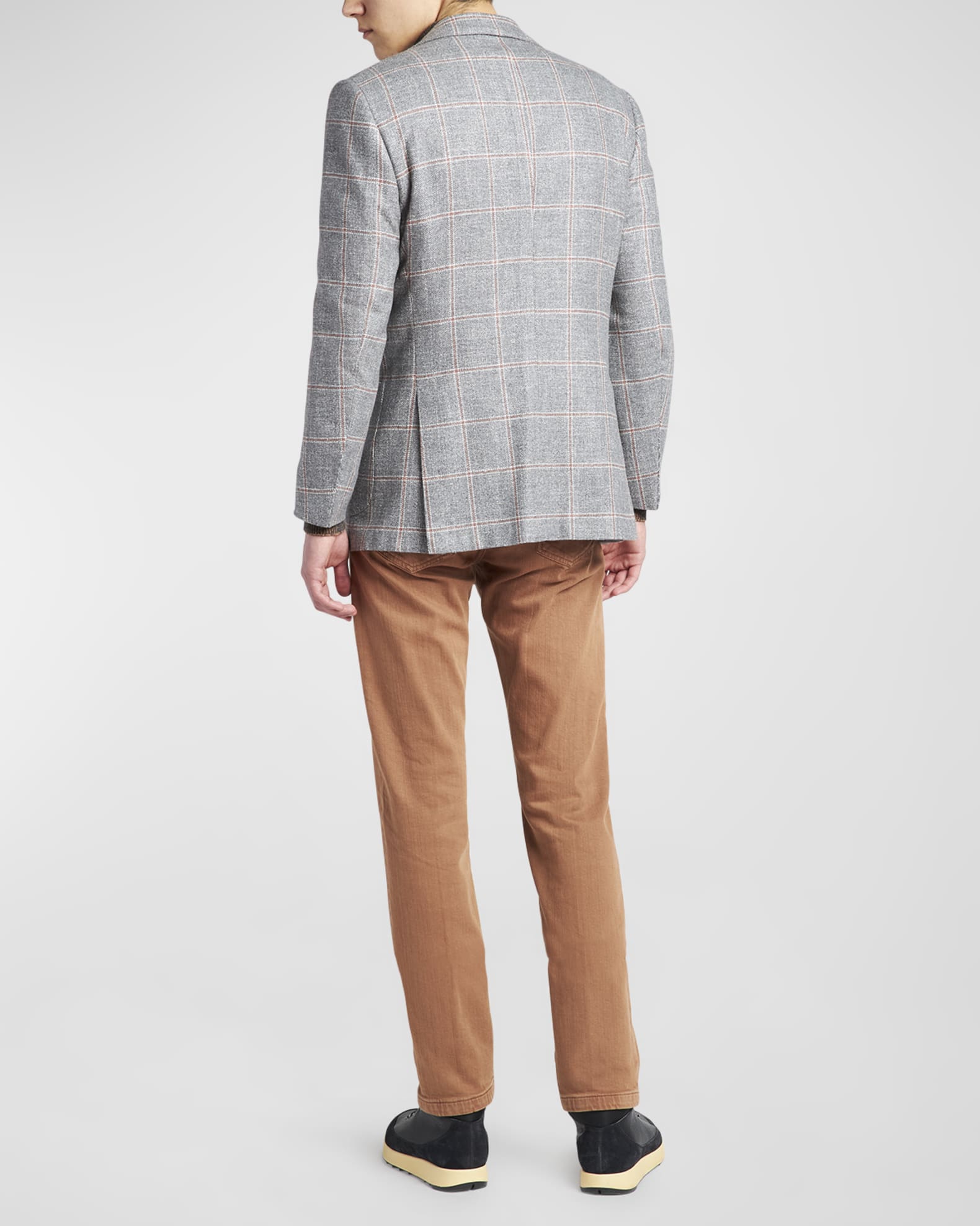 Kiton Men's Windowpane Cashmere-Blend Sport Coat | Neiman Marcus