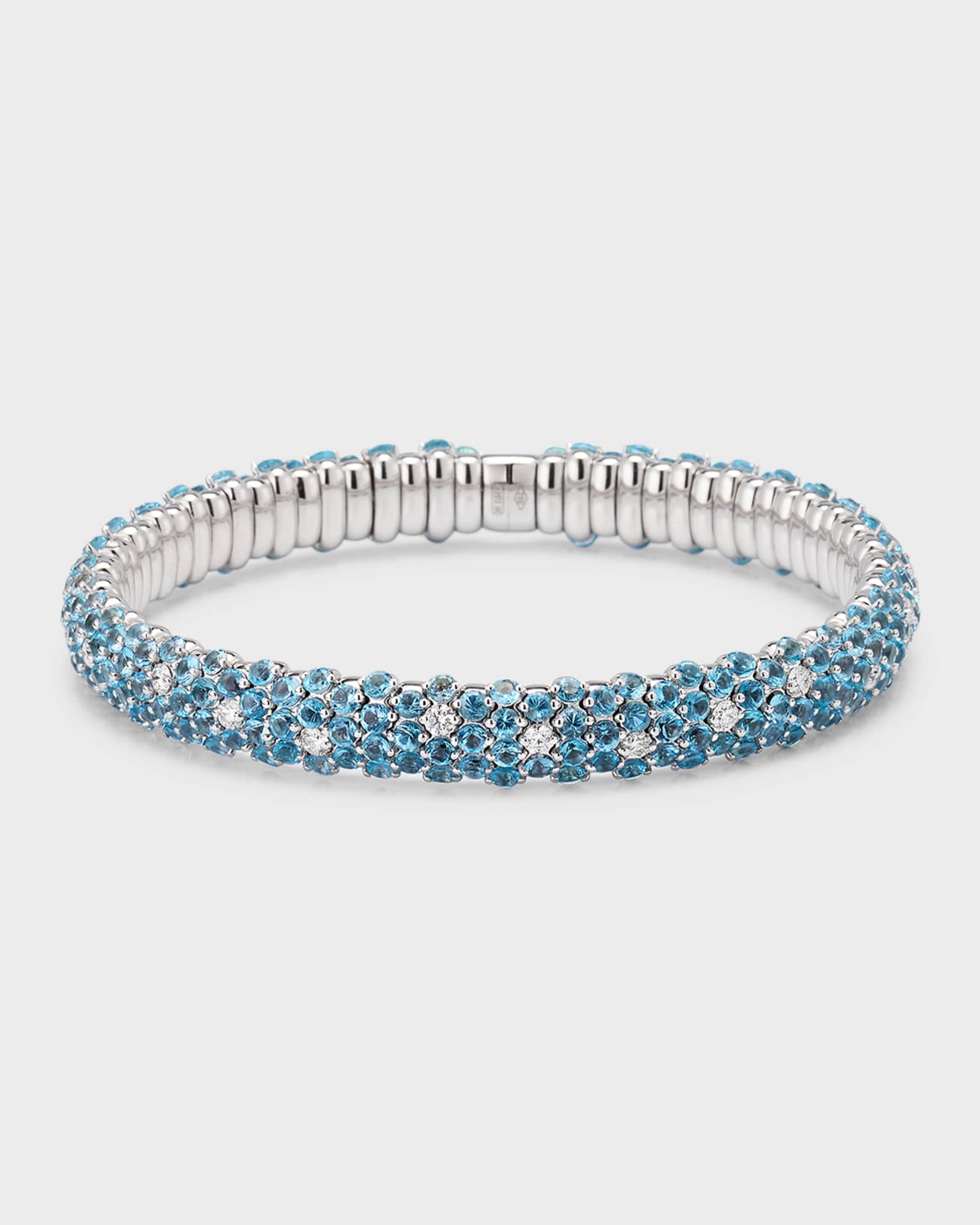 ZYDO 18k White Gold Blue Topaz and Diamond Bracelet | Neiman Marcus