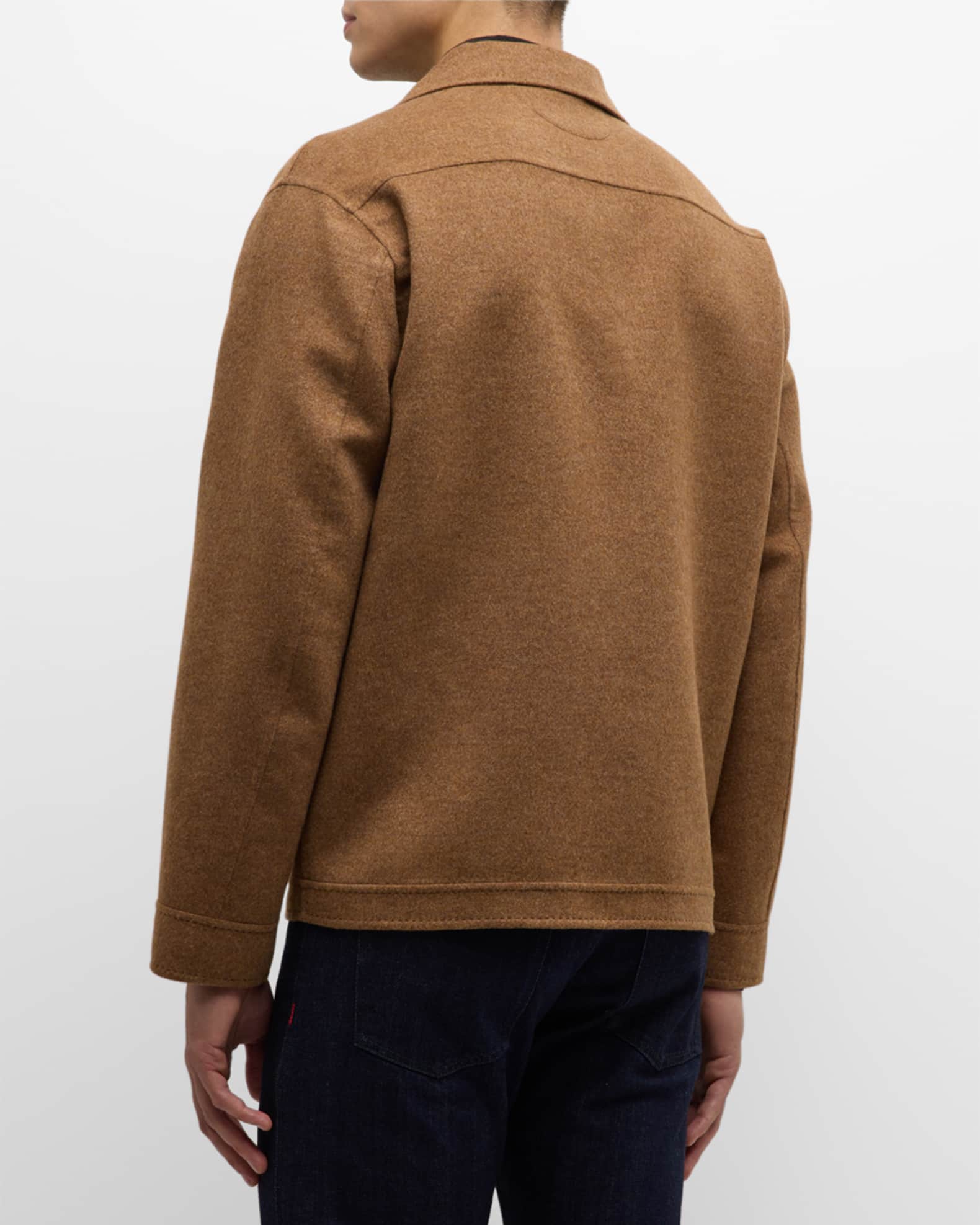 Kiton Men's Wool-Cashmere Overshirt | Neiman Marcus