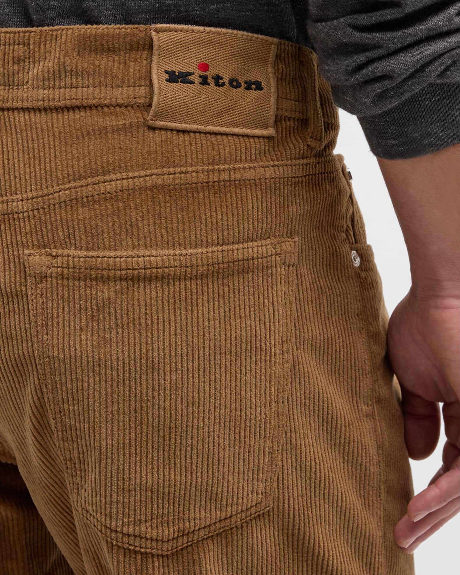 Kiton Men's Cotton-Cashmere Corduroy 5-Pocket Pants | Neiman Marcus