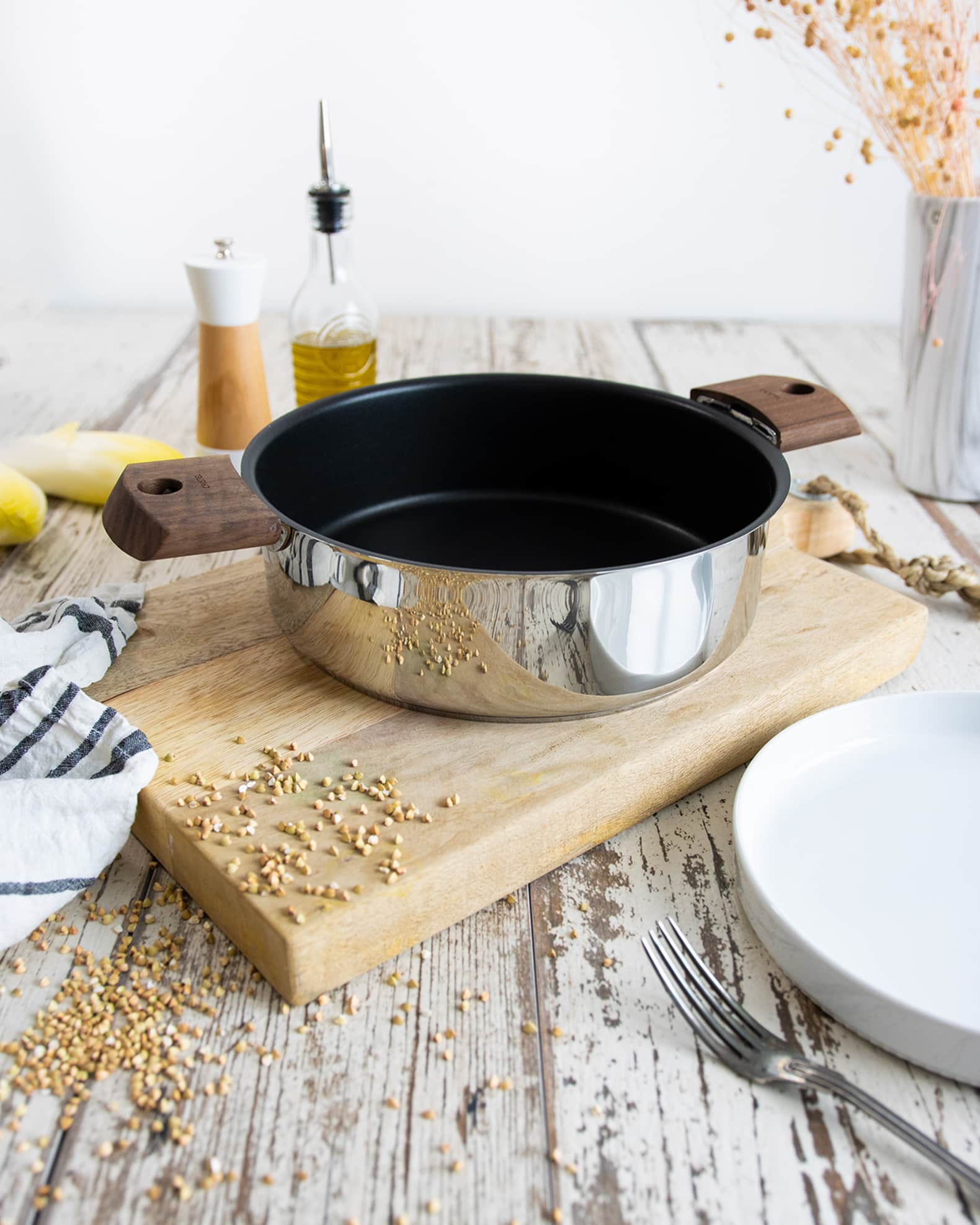 CRISTEL Walnut Wood Handle Set | Neiman Marcus