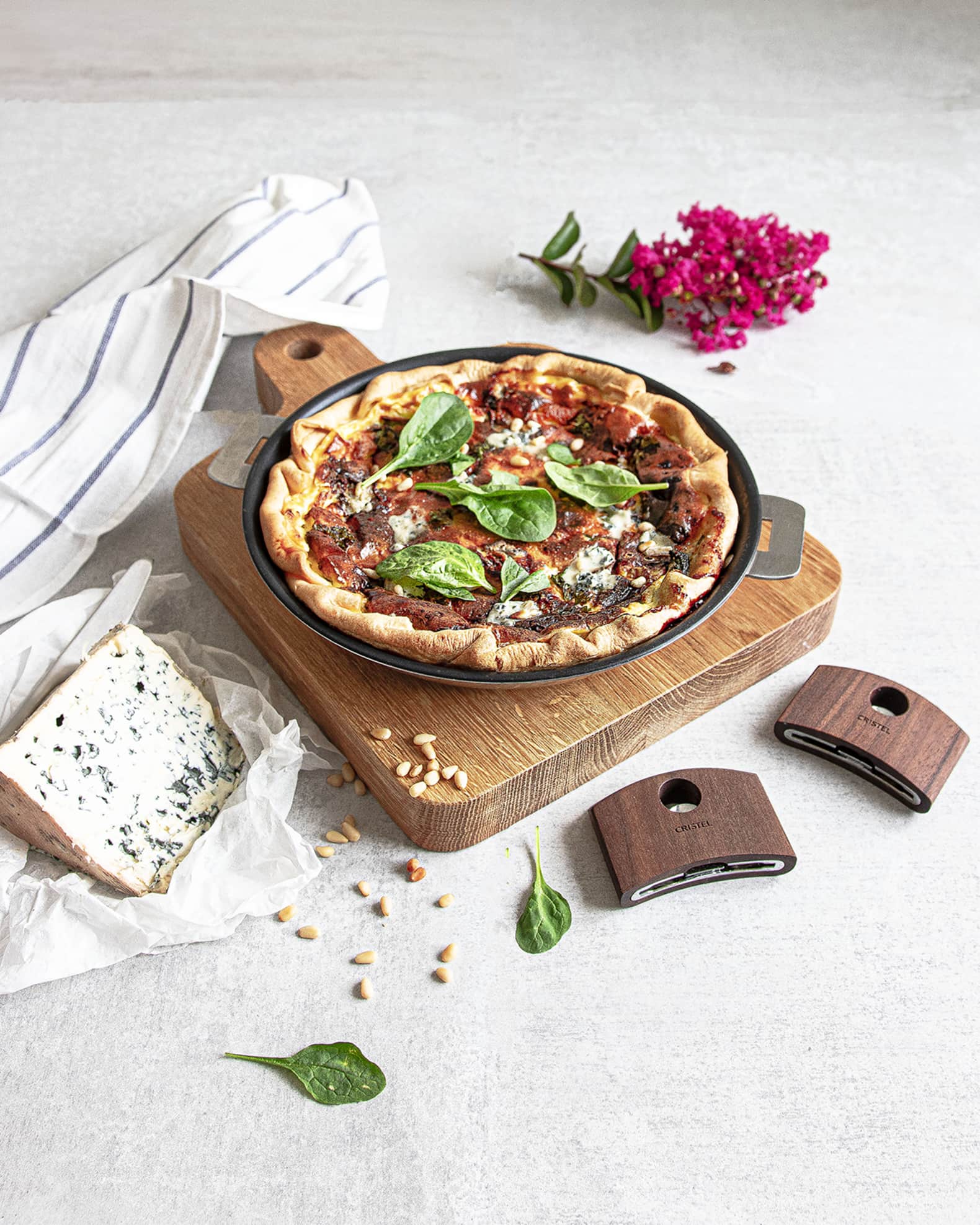 CRISTEL Walnut Wood Handle Set | Neiman Marcus