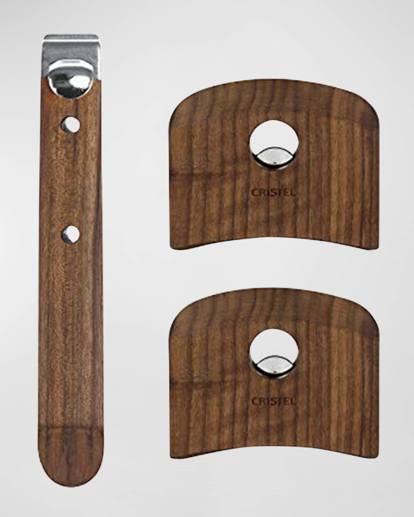 CRISTEL Walnut Wood Handle Set | Neiman Marcus