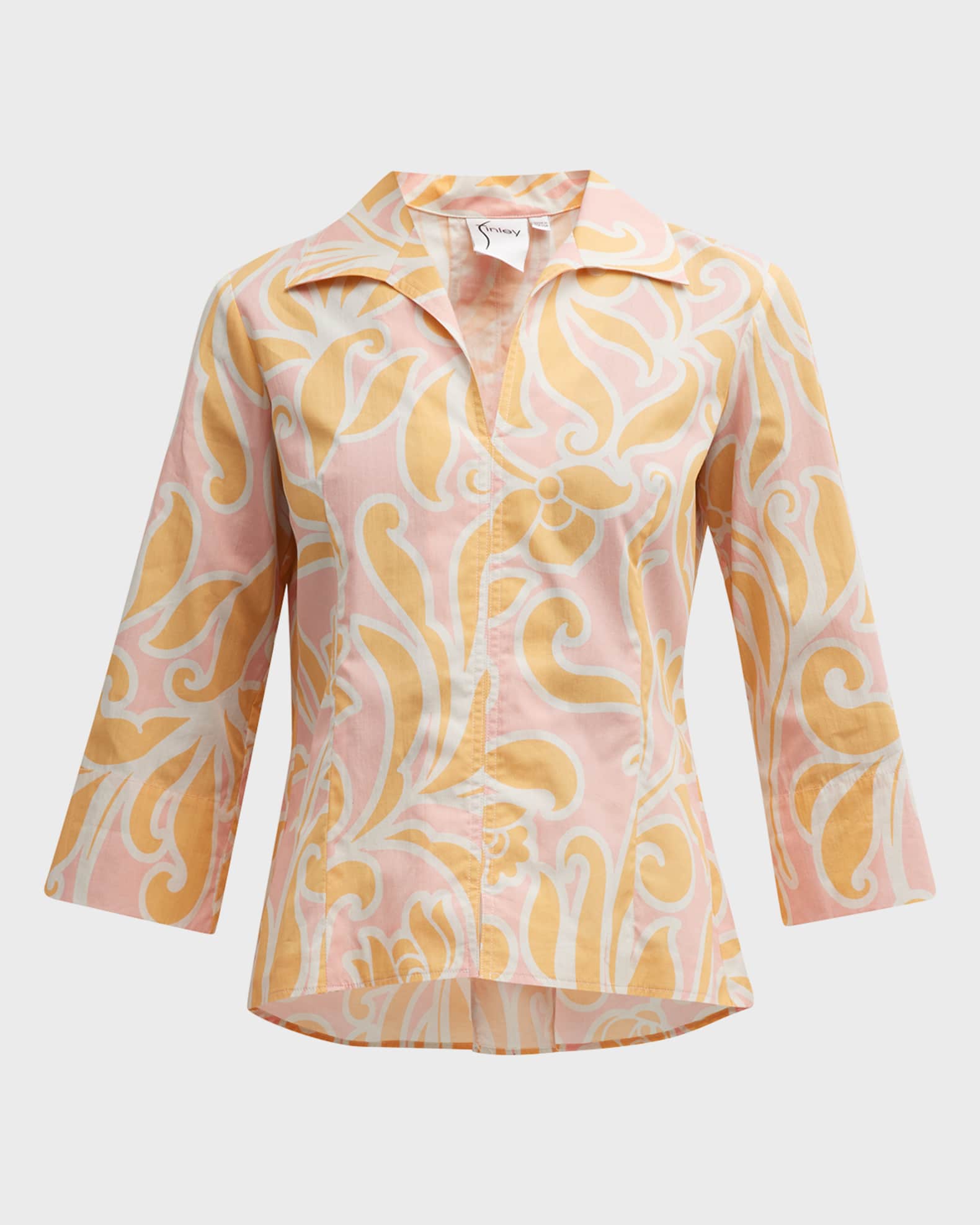 Finley Abstract-Print Cotton Swing Top | Neiman Marcus