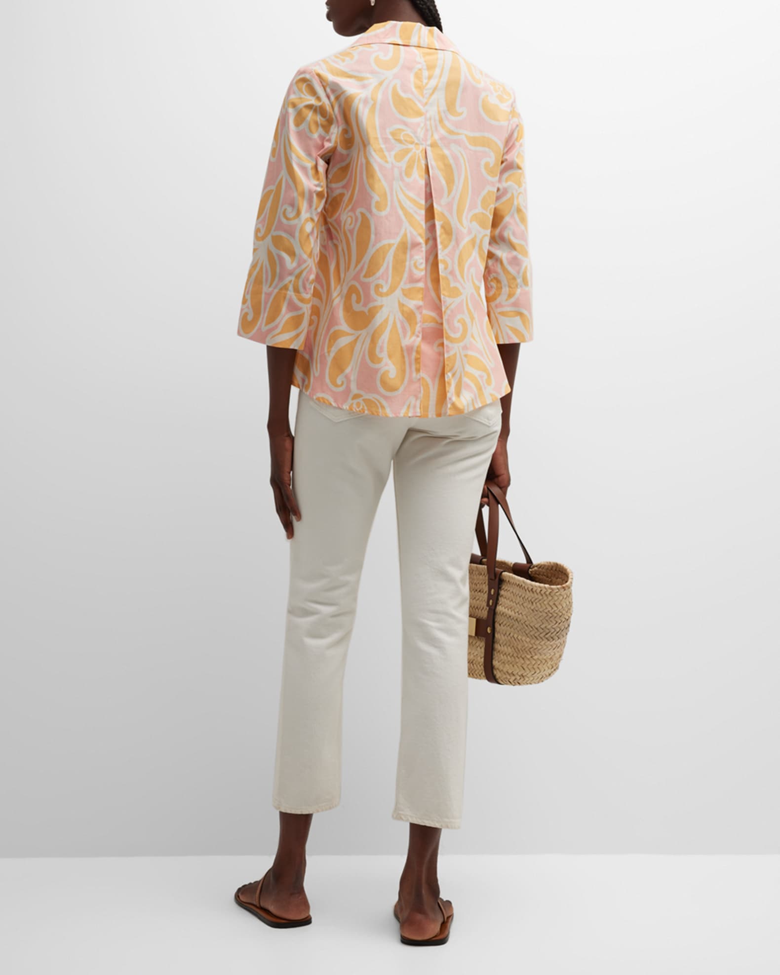Finley Abstract-Print Cotton Swing Top | Neiman Marcus