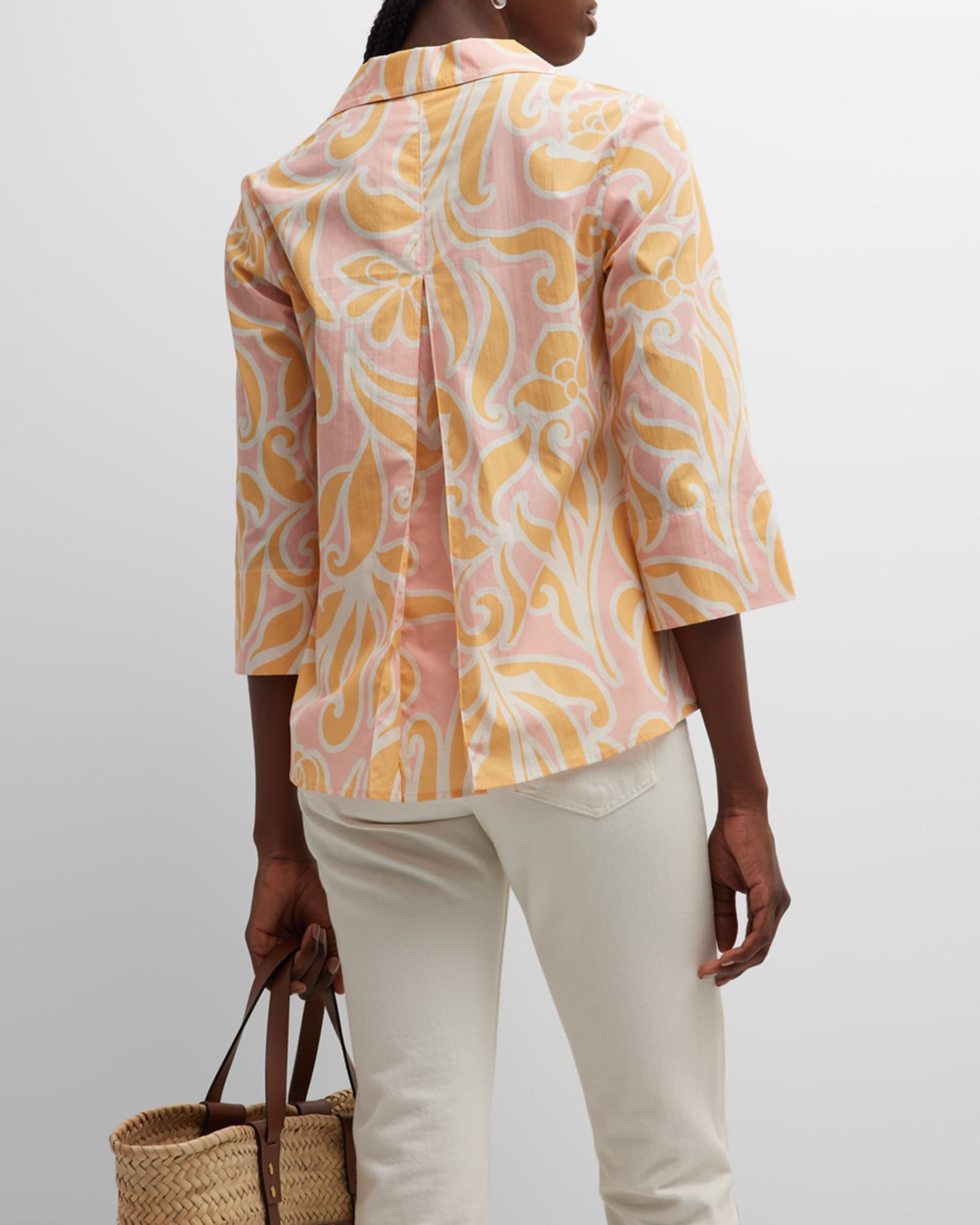 Finley Abstract-Print Cotton Swing Top | Neiman Marcus
