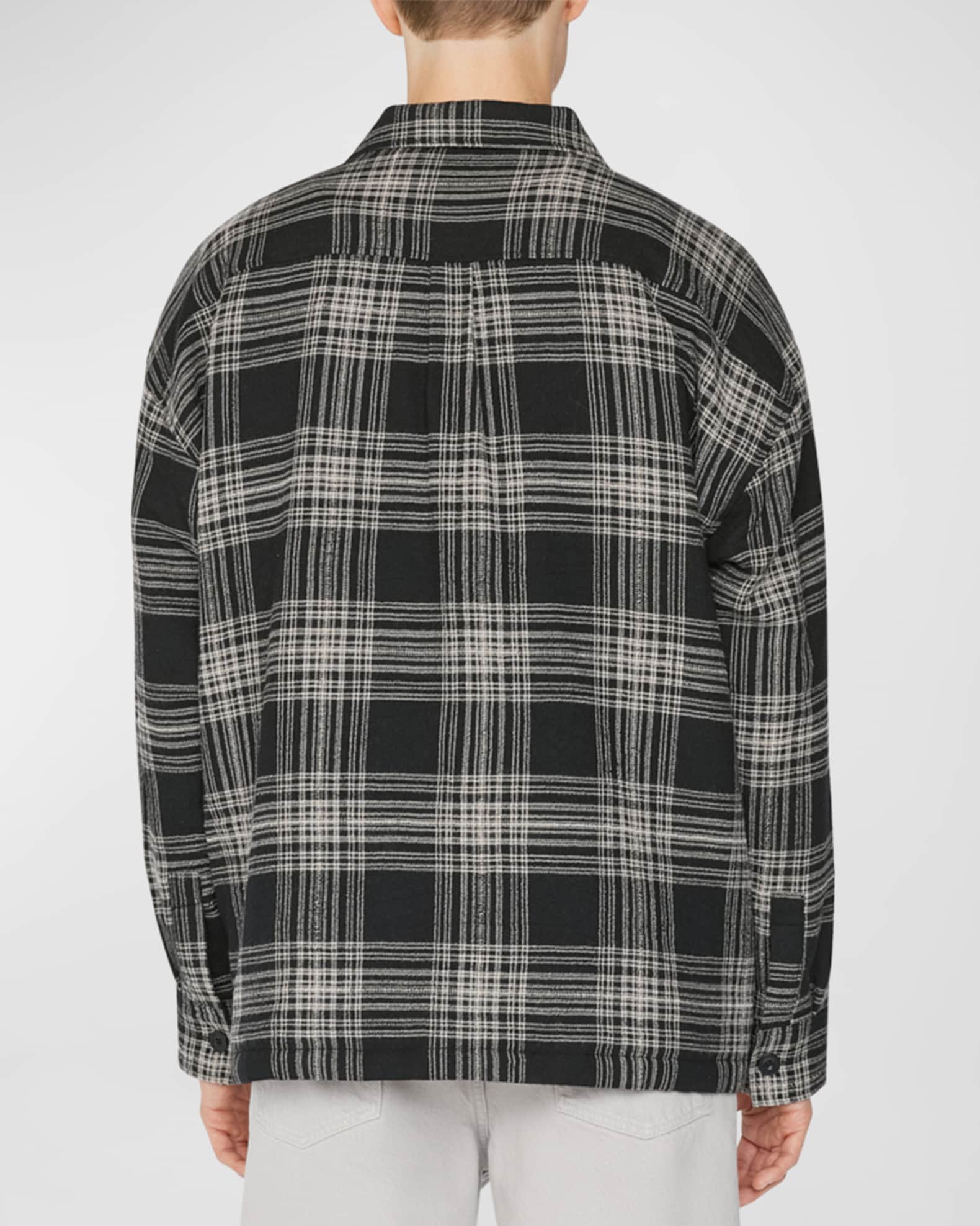 FRAME Men's Soft Padded Check Overshirt | Neiman Marcus