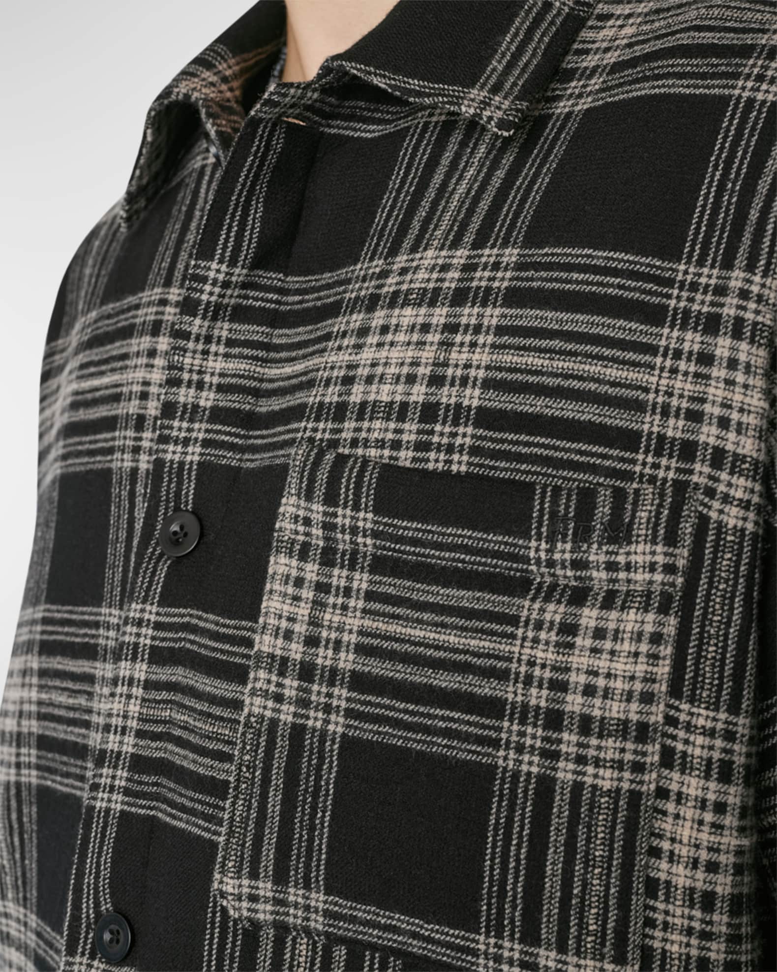 FRAME Men's Soft Padded Check Overshirt | Neiman Marcus