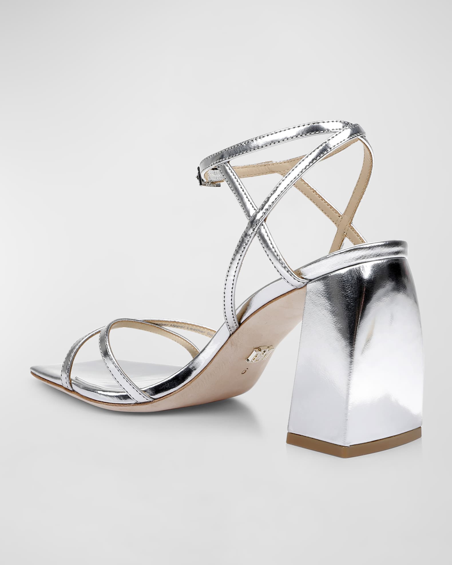 Badgley Mischka Ivanka Metallic Block-Heel Sandals | Neiman Marcus