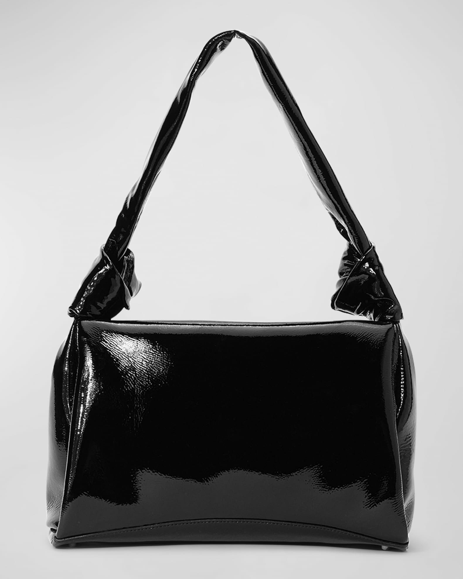 Staud Lisbett Knot Patent Leather Shoulder Bag | Neiman Marcus