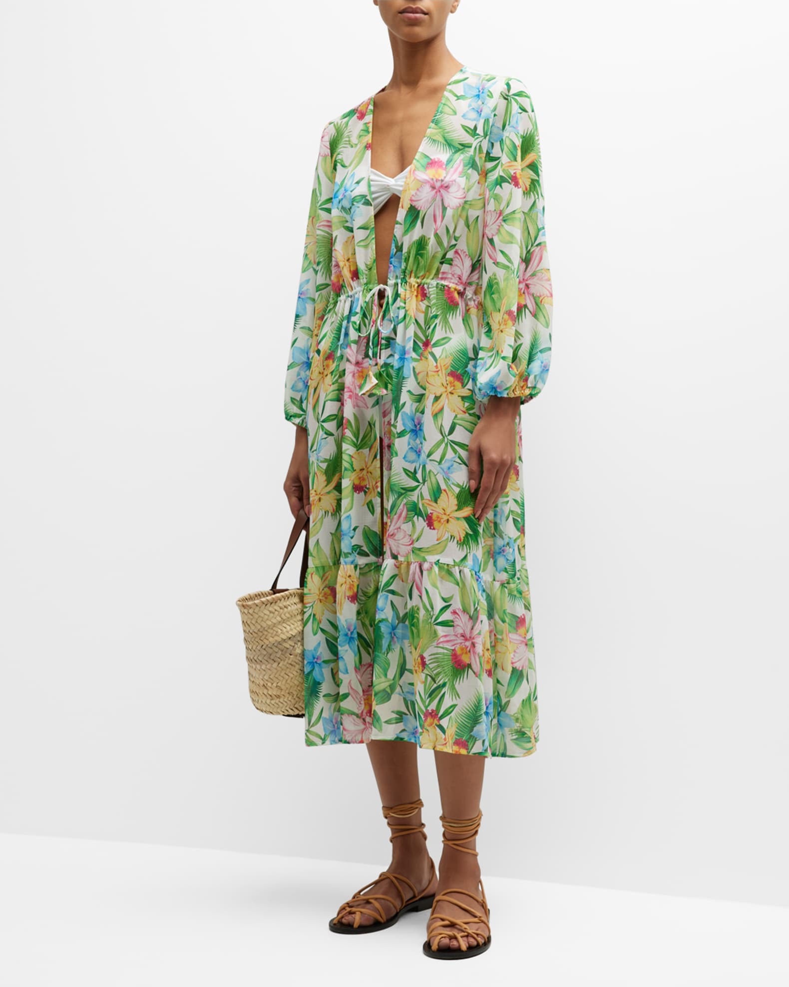 Tommy Bahama Orchid Garden Open-Front Duster | Neiman Marcus