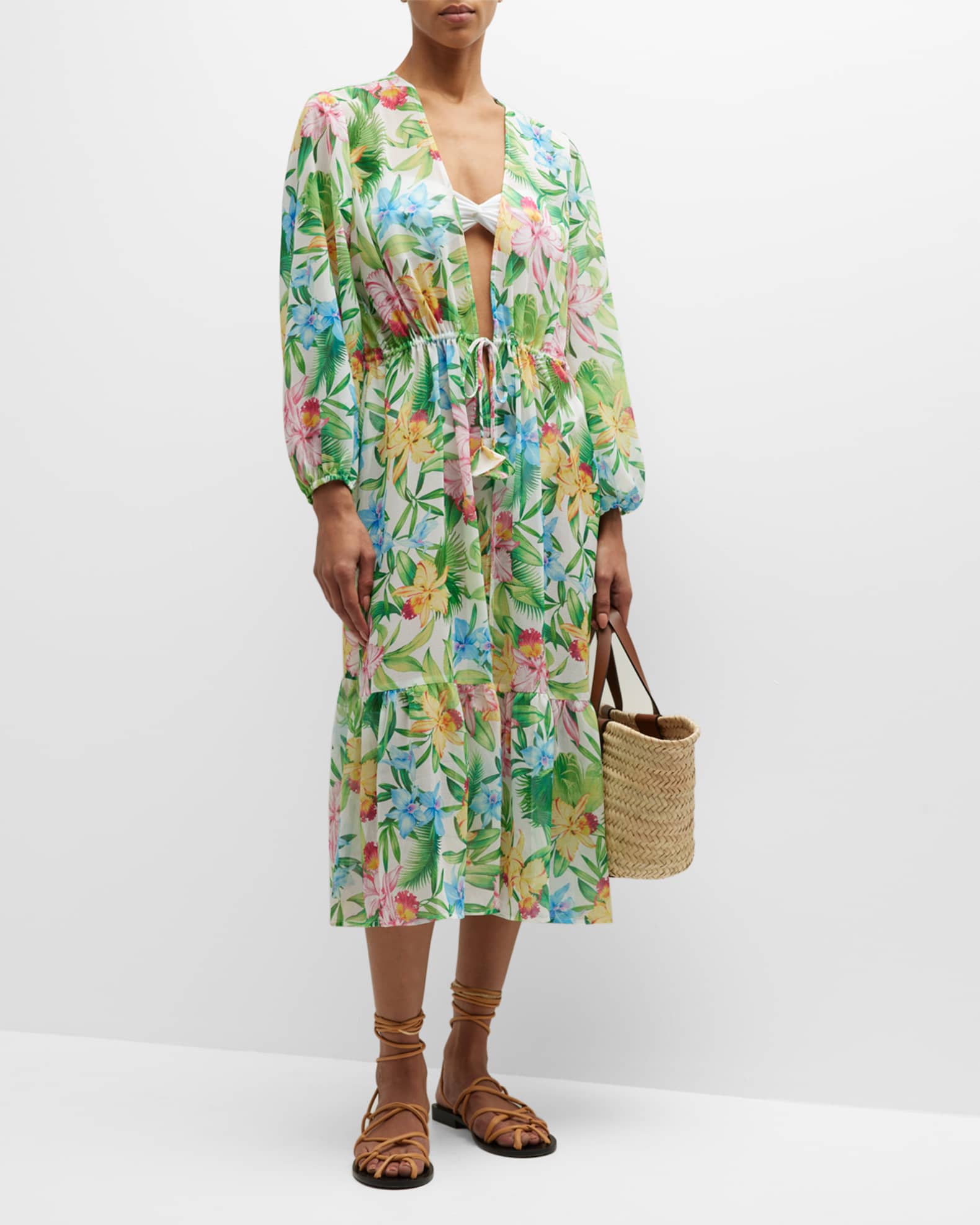 Tommy Bahama Orchid Garden Open-Front Duster | Neiman Marcus