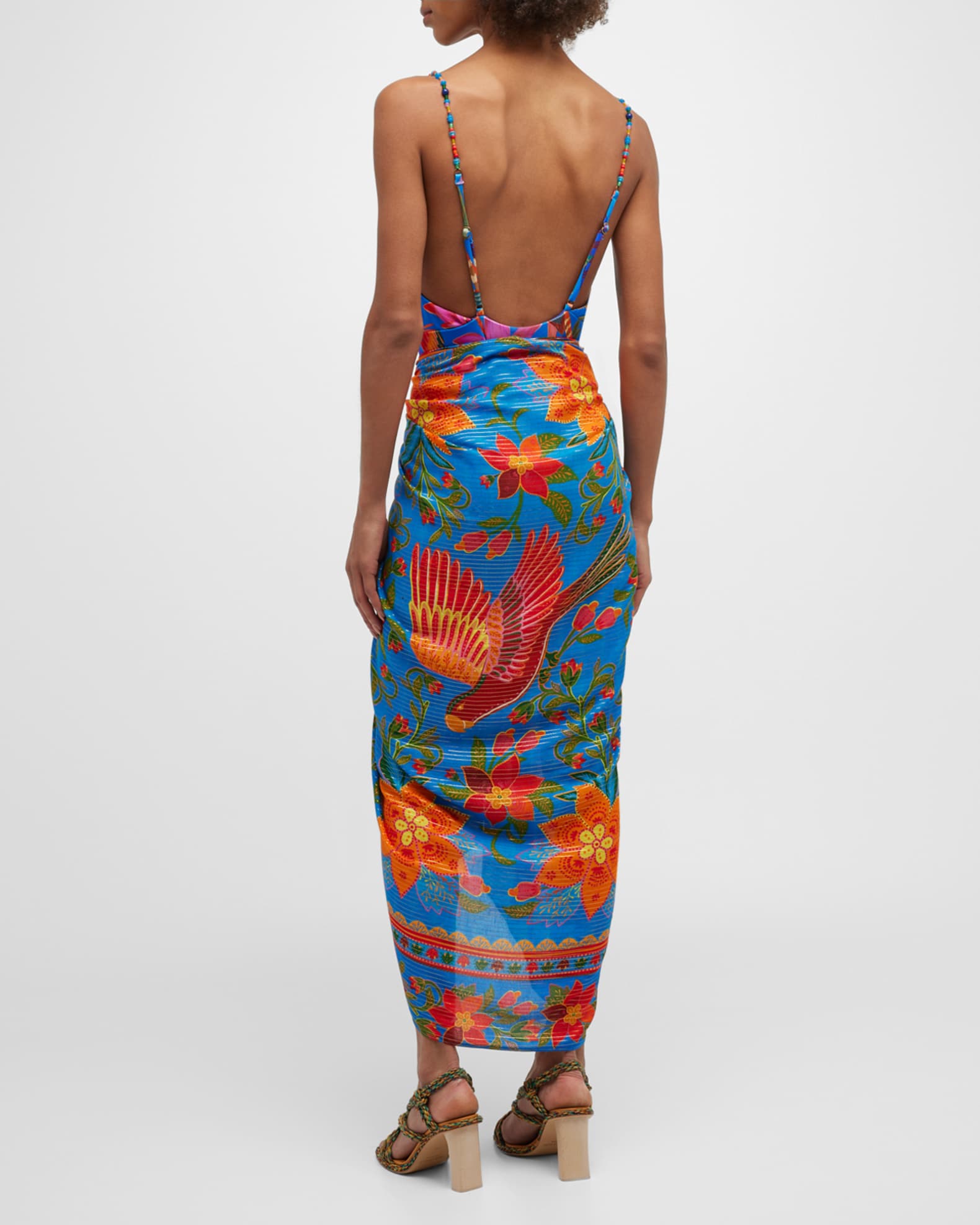 Farm Rio Blue Tropical Tapestry Sarong Coverup | Neiman Marcus