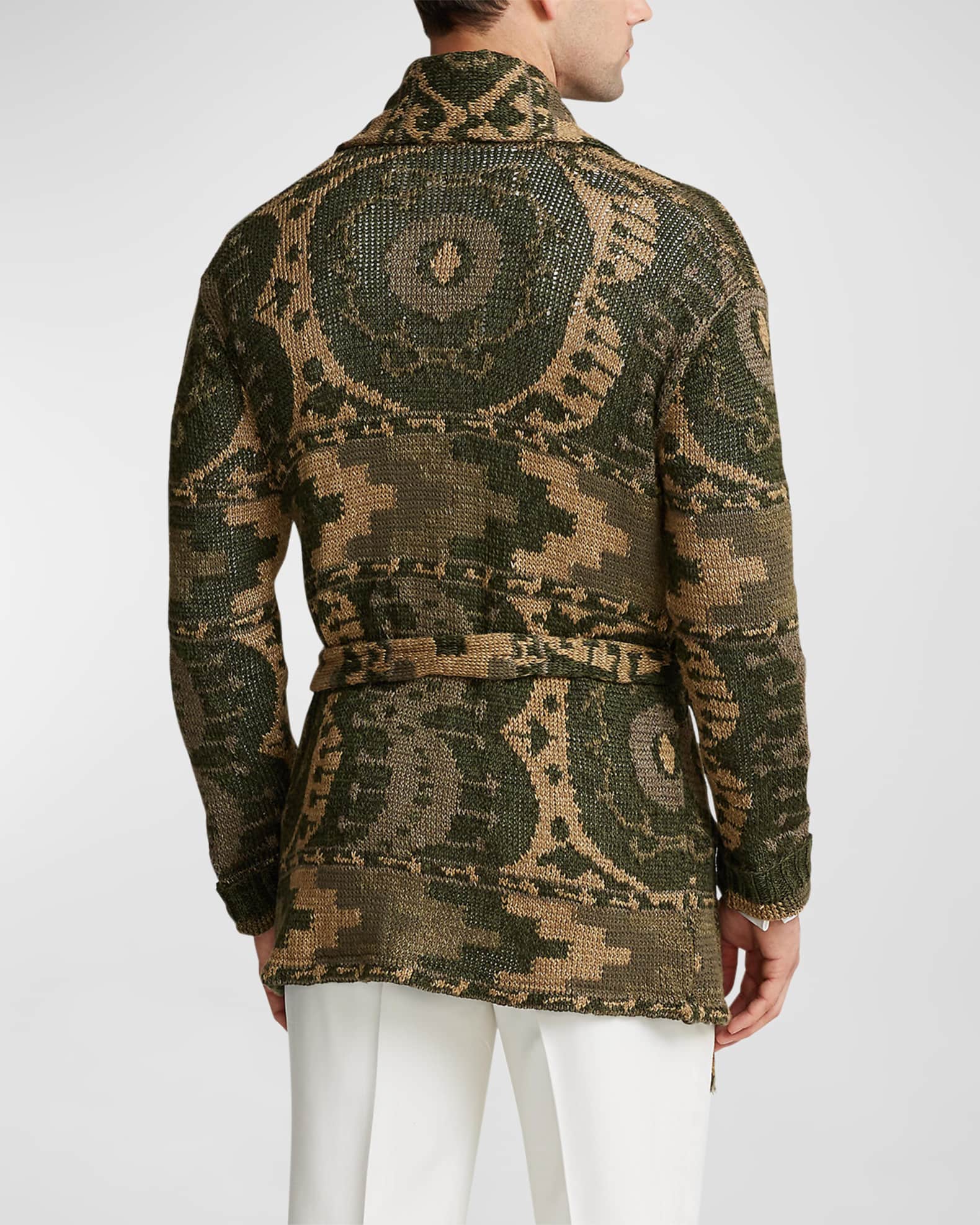 Ralph Lauren Purple Label Men's Knit Belted Cardigan Sweater | Neiman Marcus