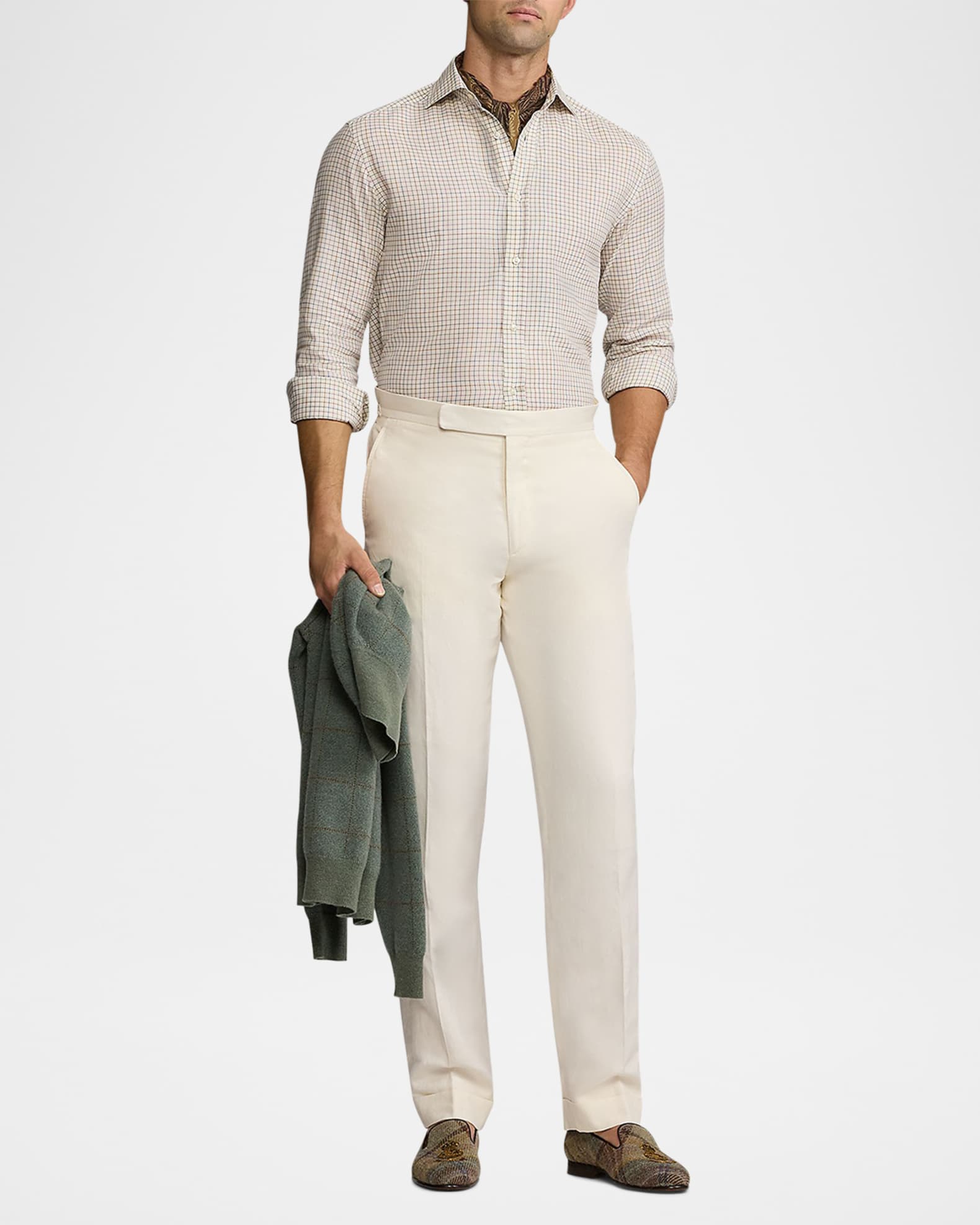 Ralph Lauren Purple Label Men's Gregory Hand-Tailored Silk-Linen ...