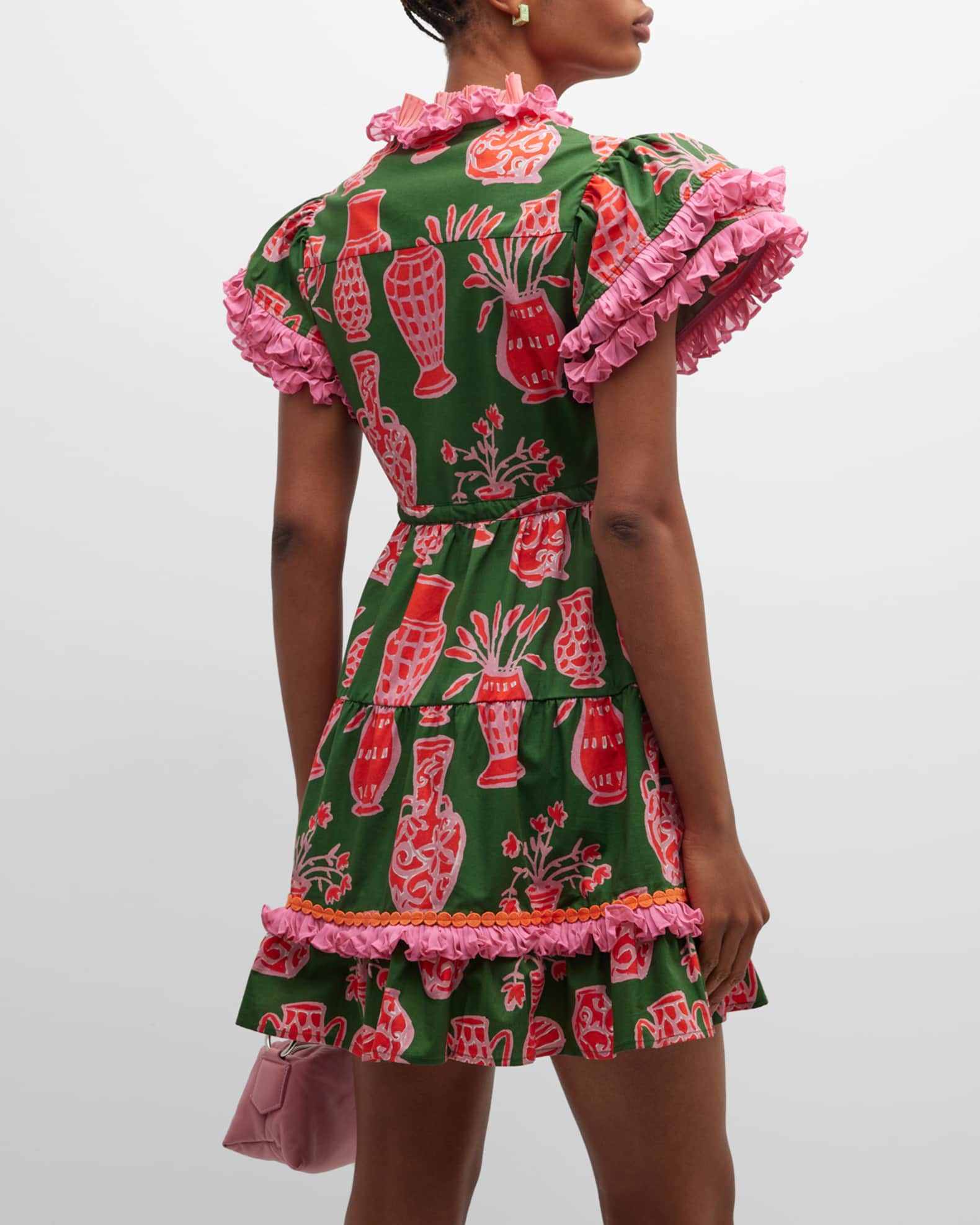 CELIAB Pitambari Tiered Ruffle-Trim Mini Dress | Neiman Marcus