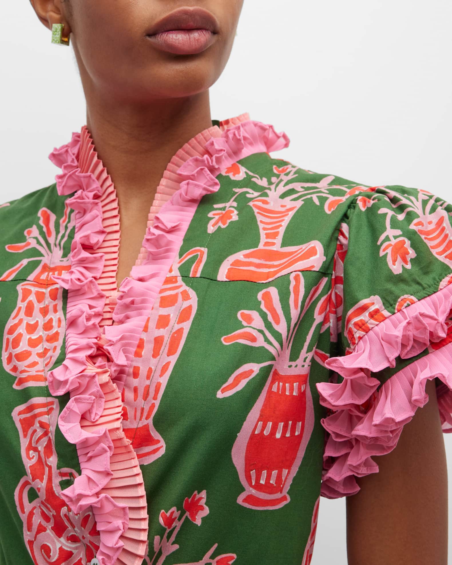 CELIAB Pitambari Tiered Ruffle-Trim Mini Dress | Neiman Marcus
