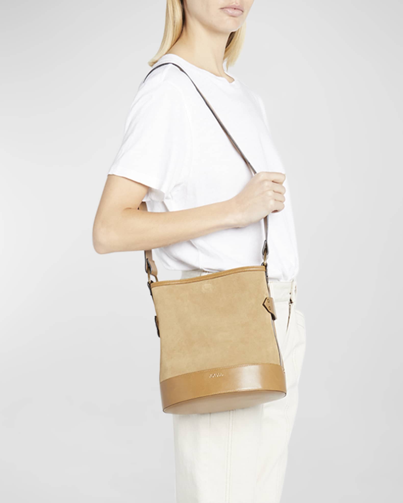 Isabel Marant Samara Suede & Leather Bucket Bag | Neiman Marcus