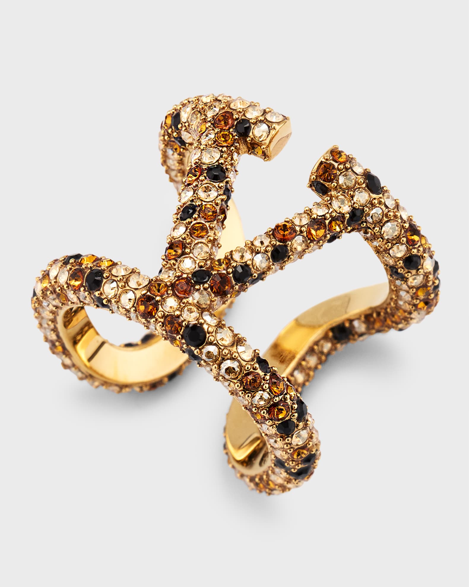 Valentino Garavani VLogo Pave Crystal Ring | Neiman Marcus